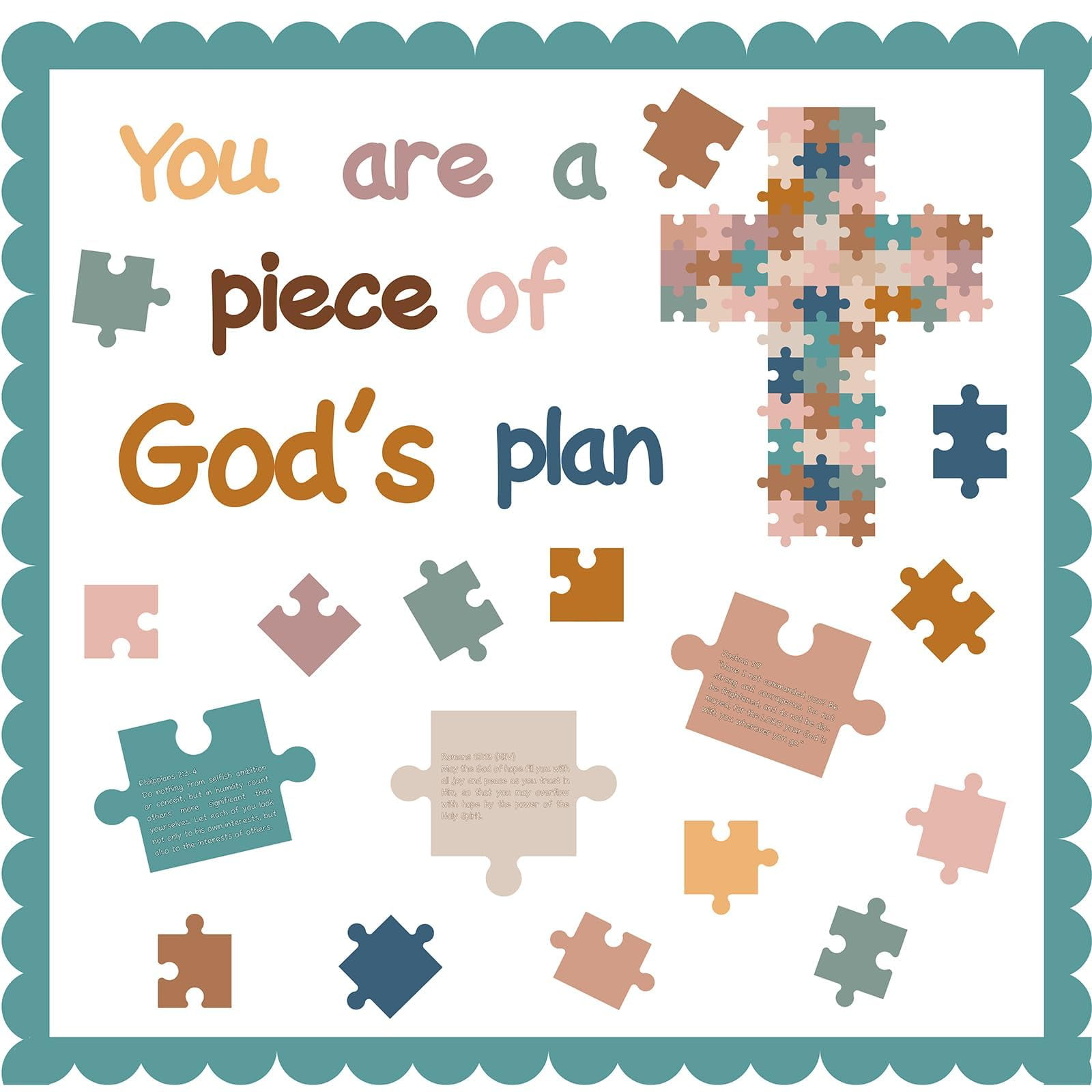 GuassLee Christian Bulletin Board Decorations, Puzzle Pieces for ...