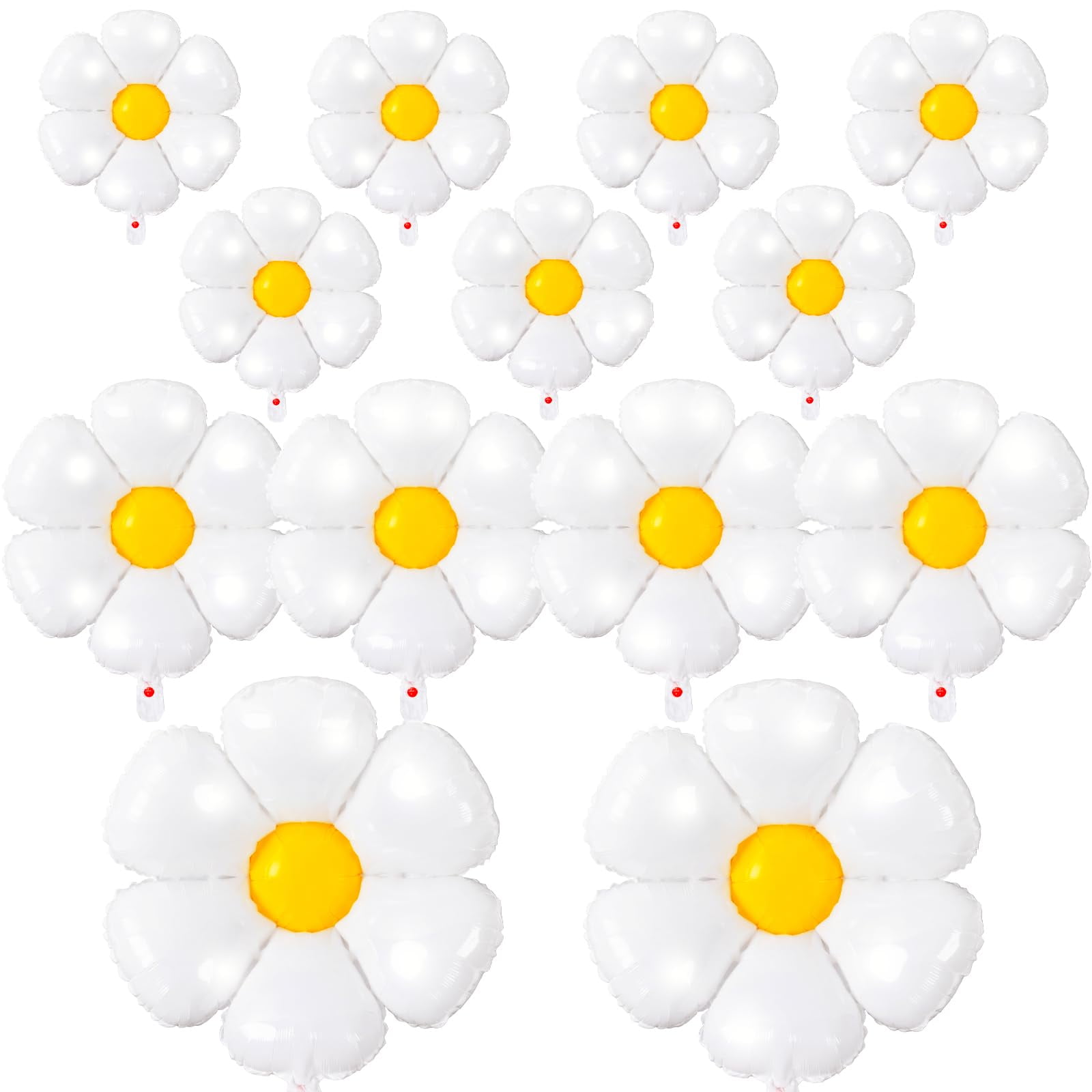 GuassLee Daisy Balloons- 14Pcs Daisy Flower Foil Balloons for One or ...