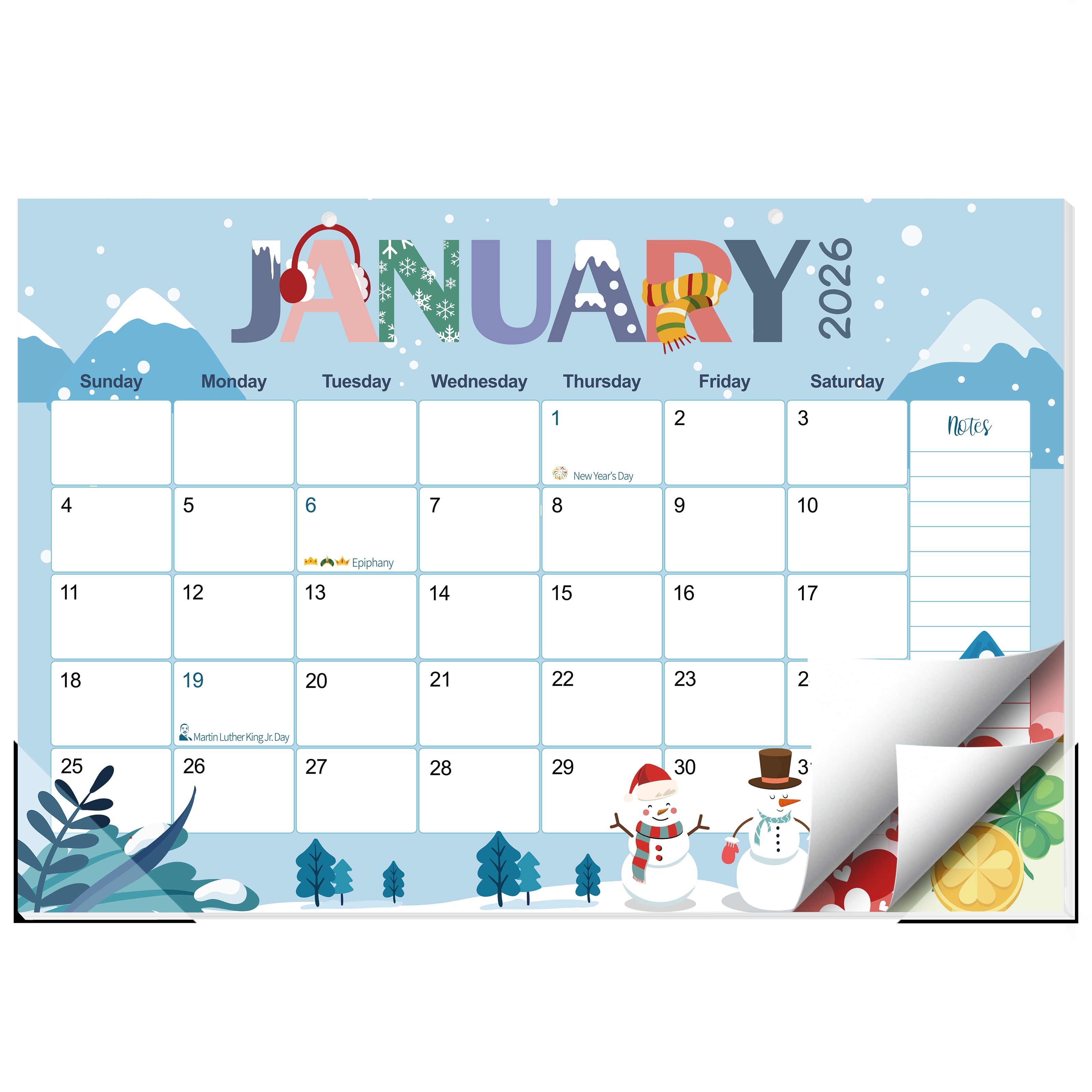 GuassLee Desk Calendar 2026-2027, 18-Month School Year Calendar,Jan ...