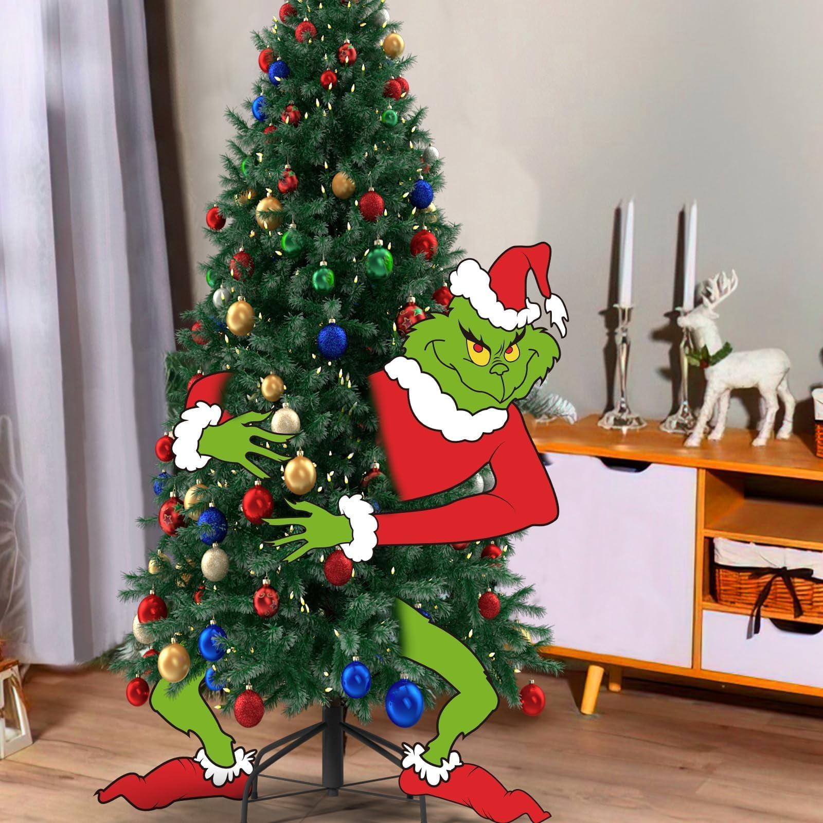 GuassLee Funny Christmas Decorations for Tree - 4pcs Xmas Tree Topper ...