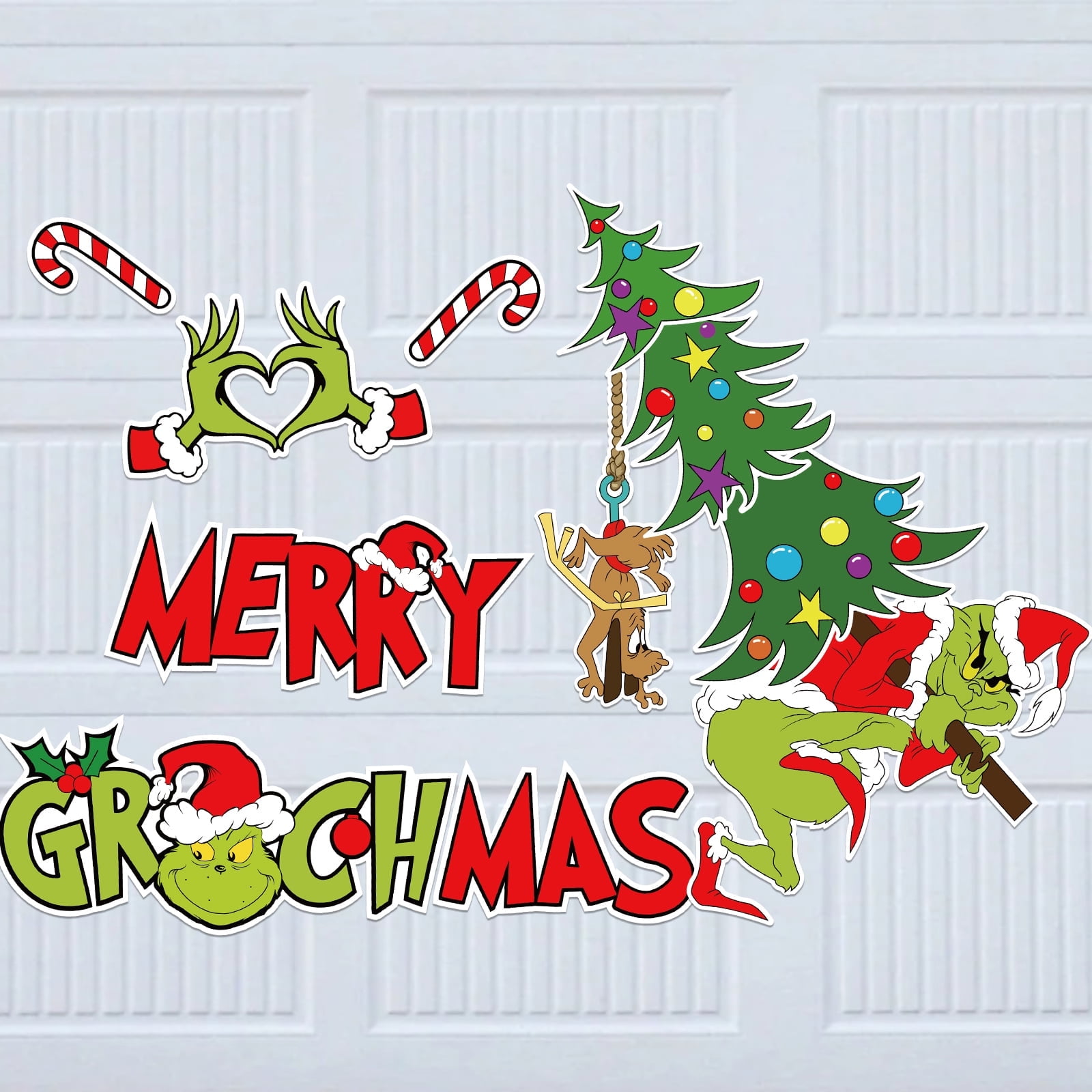 GuassLee Christmas Decorations Garage Door - 10pcs Christmas Grinch ...