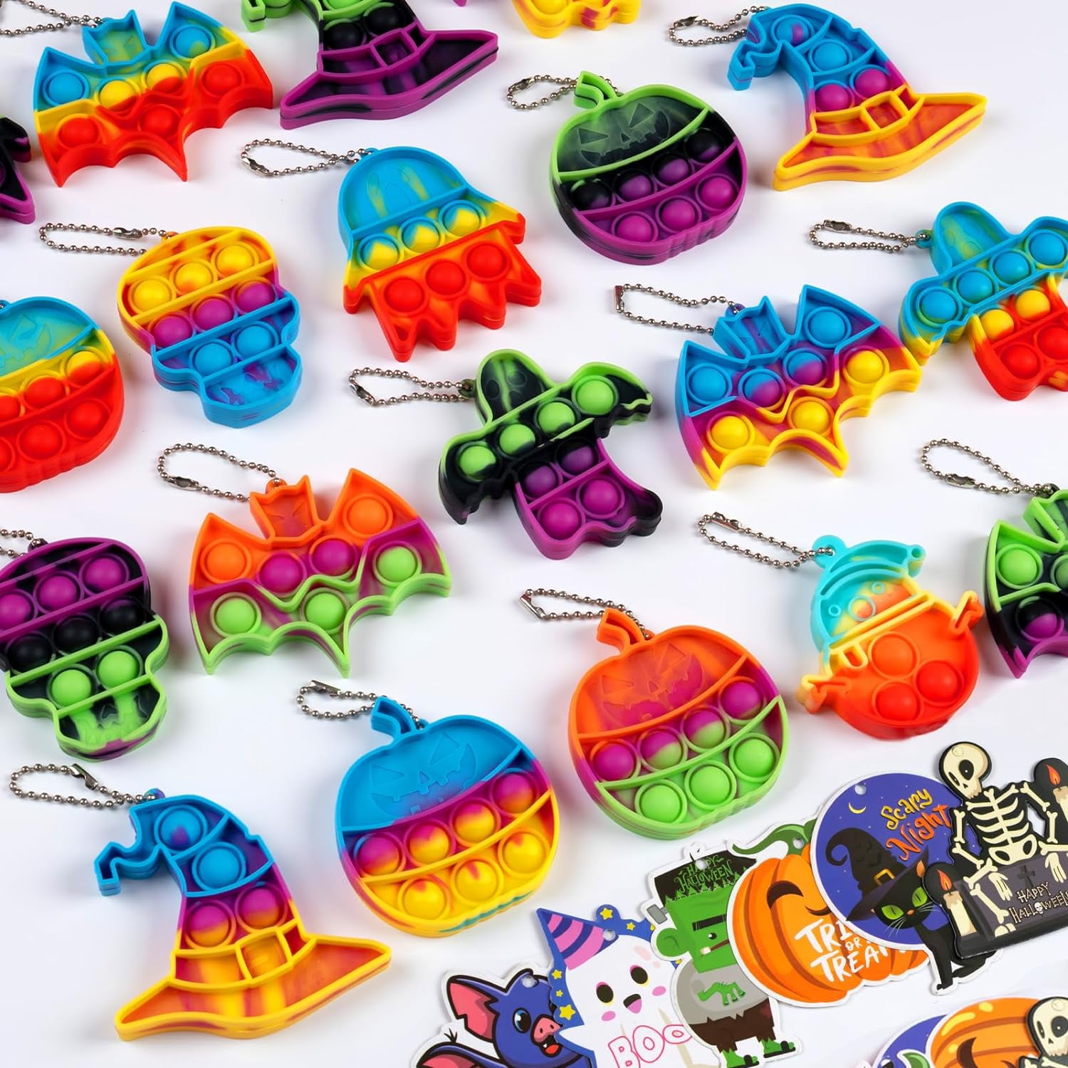 GuassLee Halloween Party Favors for Kids - 24pcs Halloween Mini Push ...