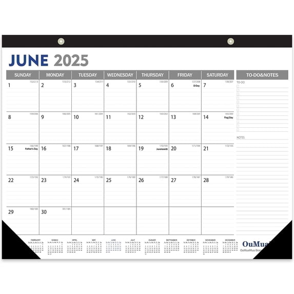 GuassLee monthly Desk Calendar 2025-2026, Laminated Desk Calendar with ...