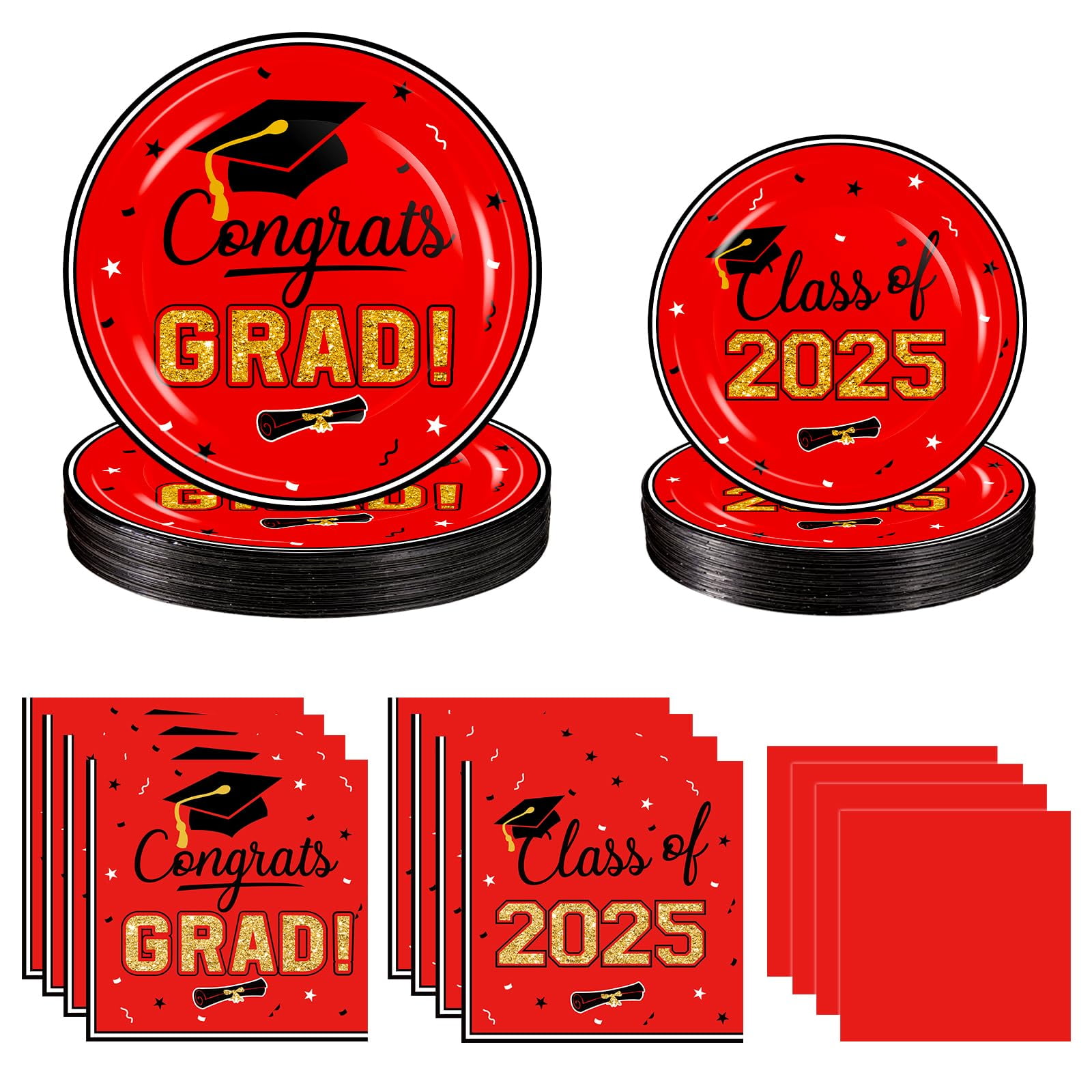 Guasslee 200 Pcs Graduation Table Decorations Party Supplies - Red ...