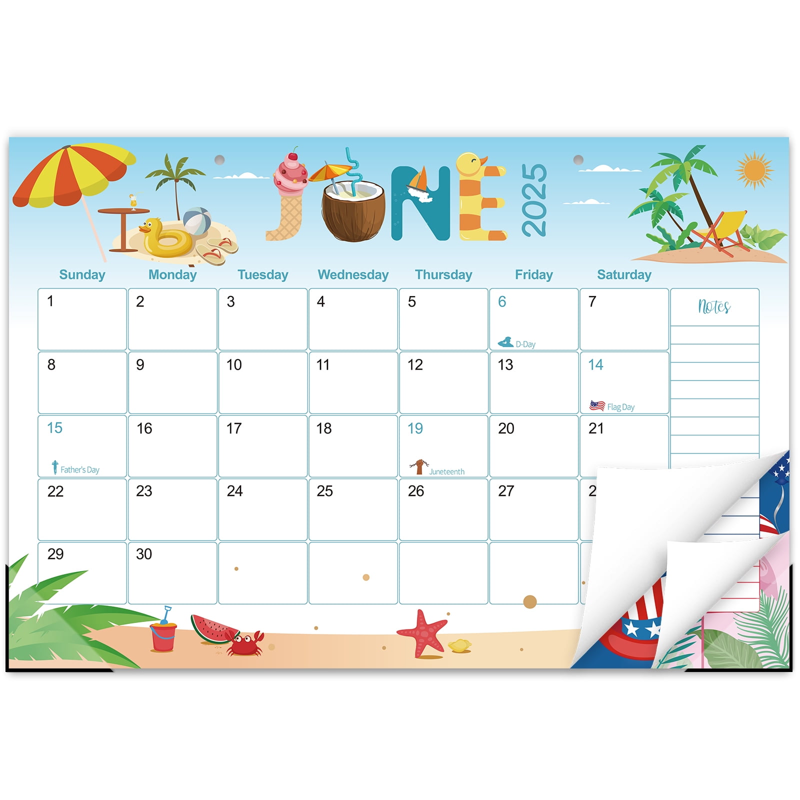 Guasslee Desk Calendar 2025-2026, 19-Month School Year Calendar, 2025 ...