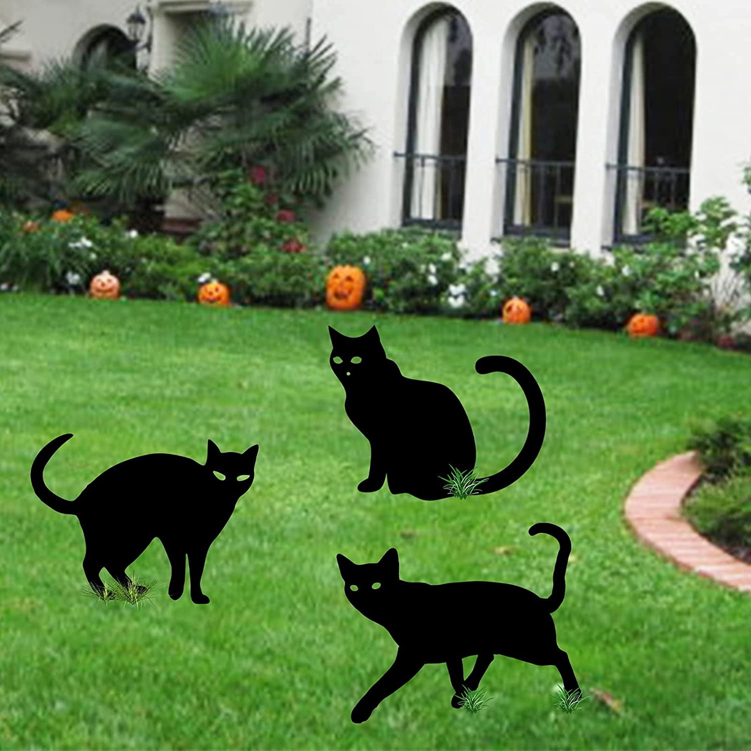 Guasslee Halloween Yard Signs Stakes Outdoor Decorations - 3PCS Black ...