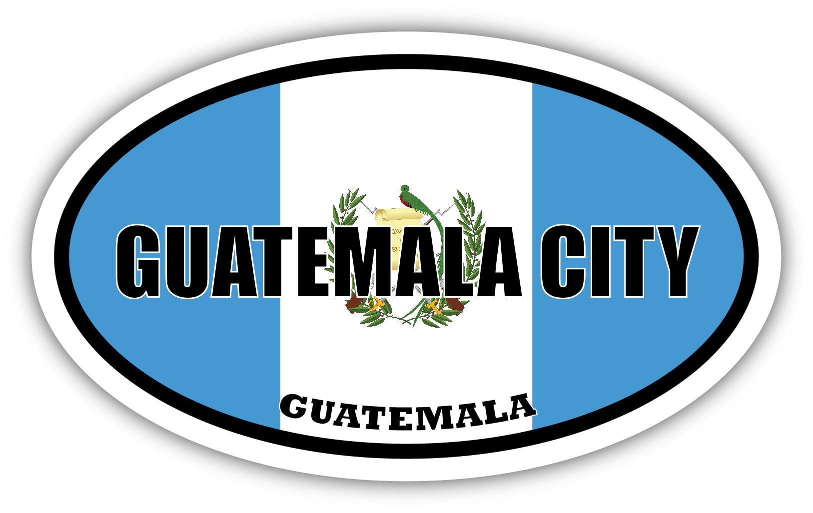 Guatemala City Guatemala Flag Oval Decal Vinyl Bumper Sticker 3x5 ...