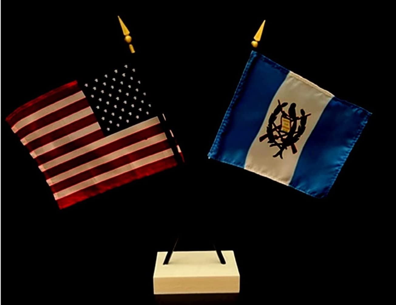 Guatemala Desk Flag Set; Contains One USA and One Country Flag with a ...