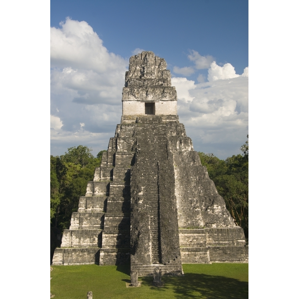 Guatemala Peten Tikal National Park Jaguar Temple at the great plaza. Poster Print - Walmart.com