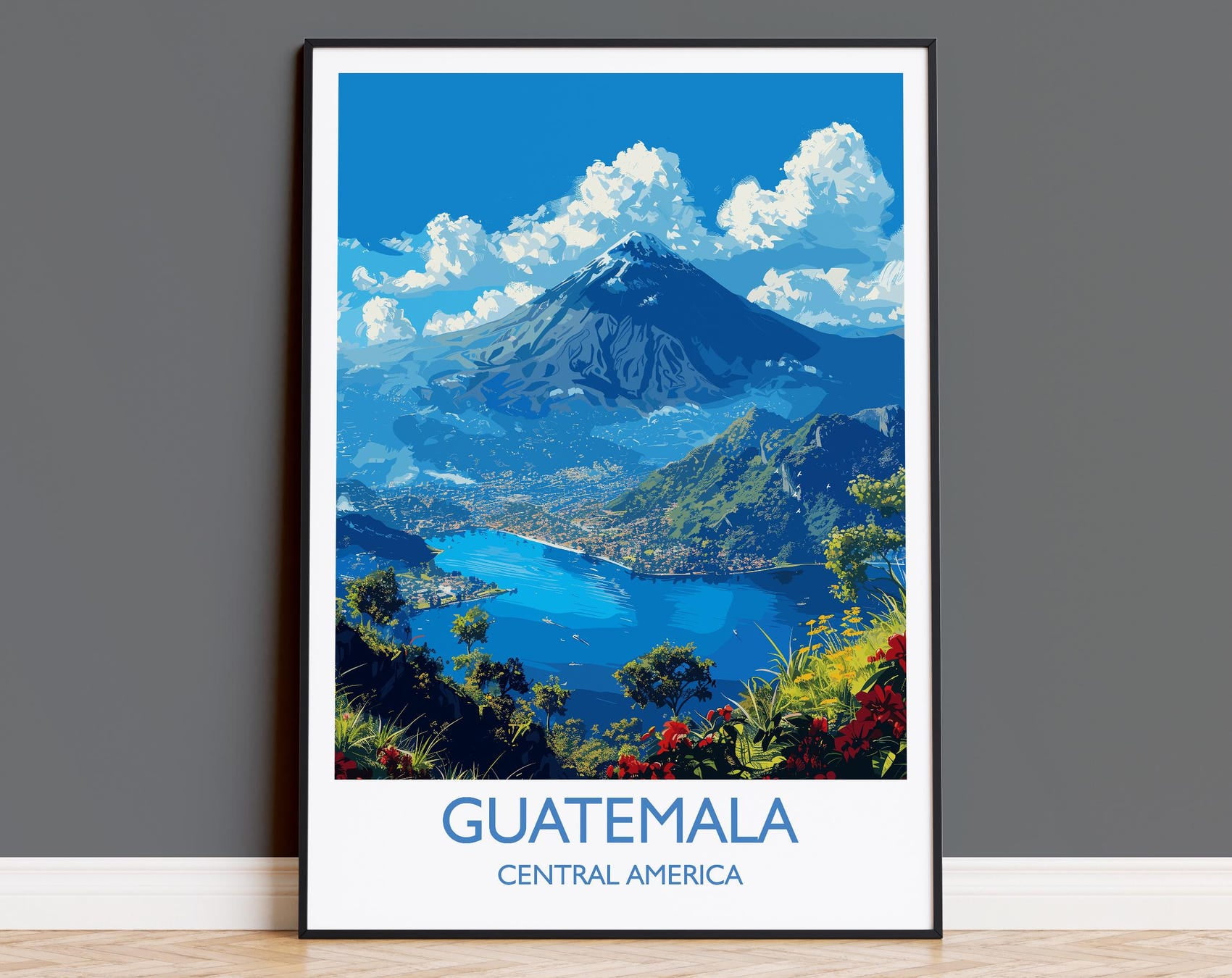 Guatemala Travel Print, Travel Poster of Guatemala, Central America Poster, Guatemala Wall Art ...