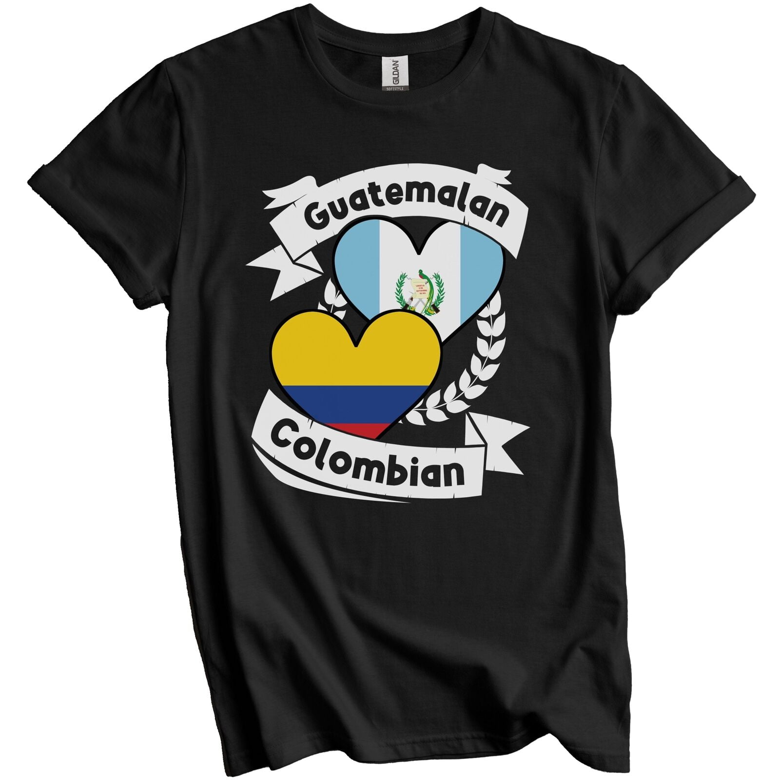 Guatemalan Colombian Heart Flags Guatemala Colombia T-Shirt - Walmart.com
