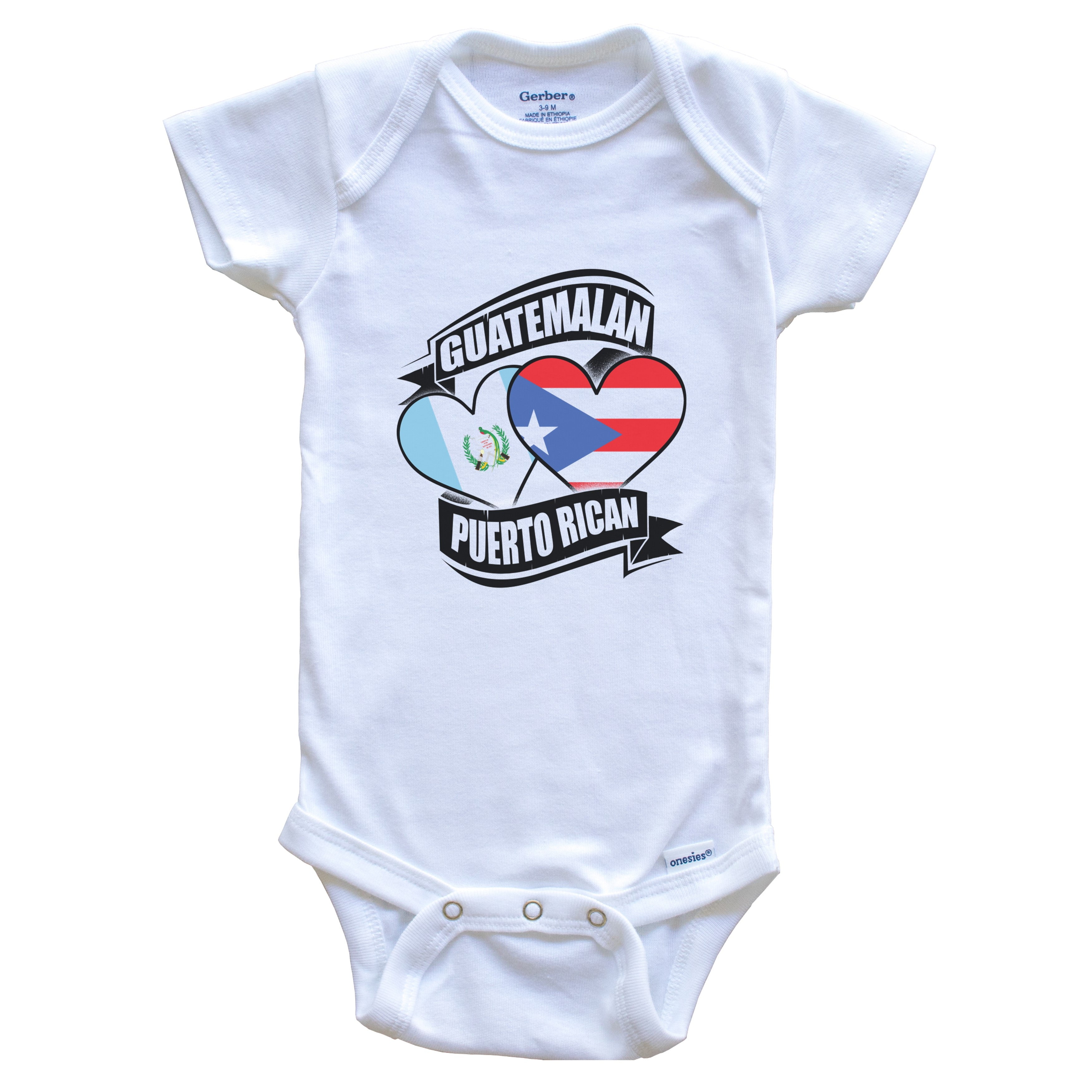 Guatemalan Puerto Rican Hearts Guatemala Puerto Rico Flags Baby ...