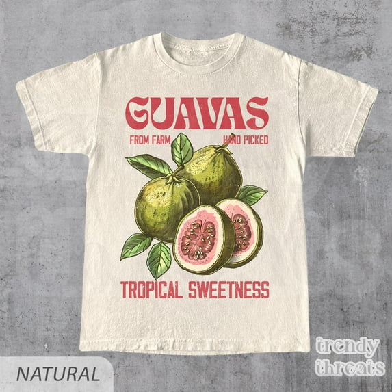 Guavas Retro Commercial Graphic Shirt, s Guavas Label T-Shirt, Exotic ...