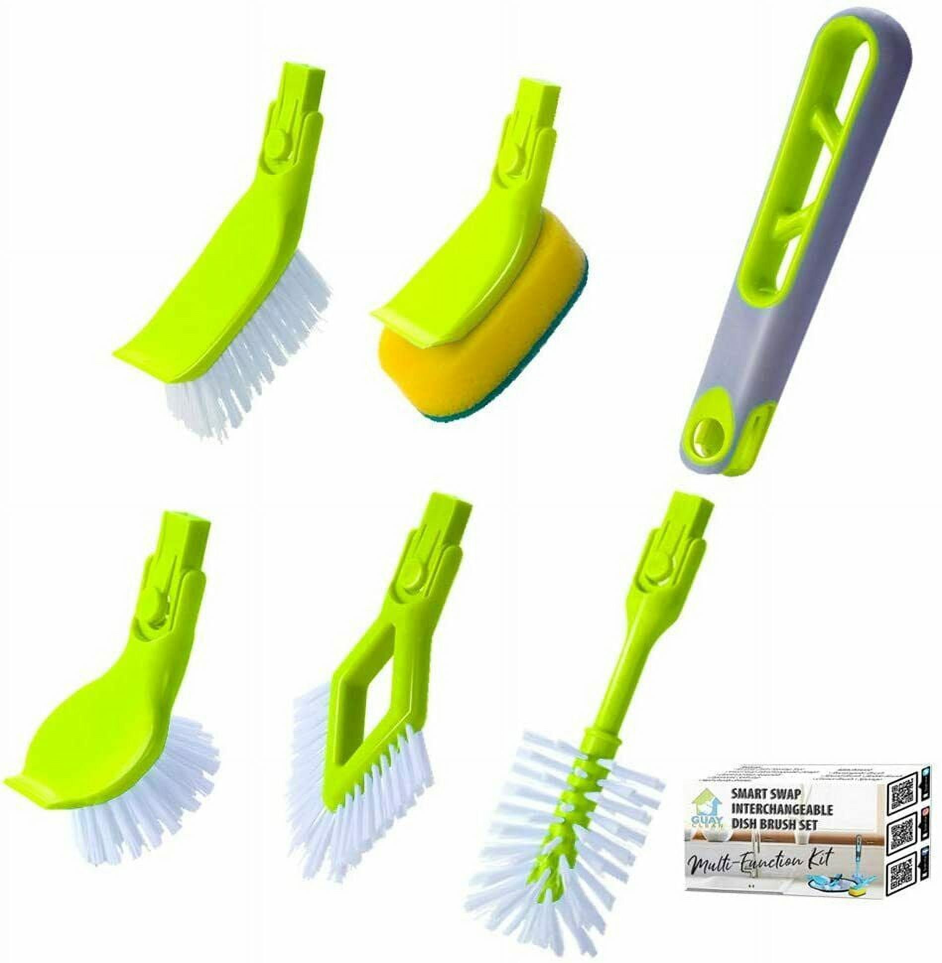 Guay Clean Kitchen Brush Kit - Cleaning Dish Set with Handle - 5 Piece ...