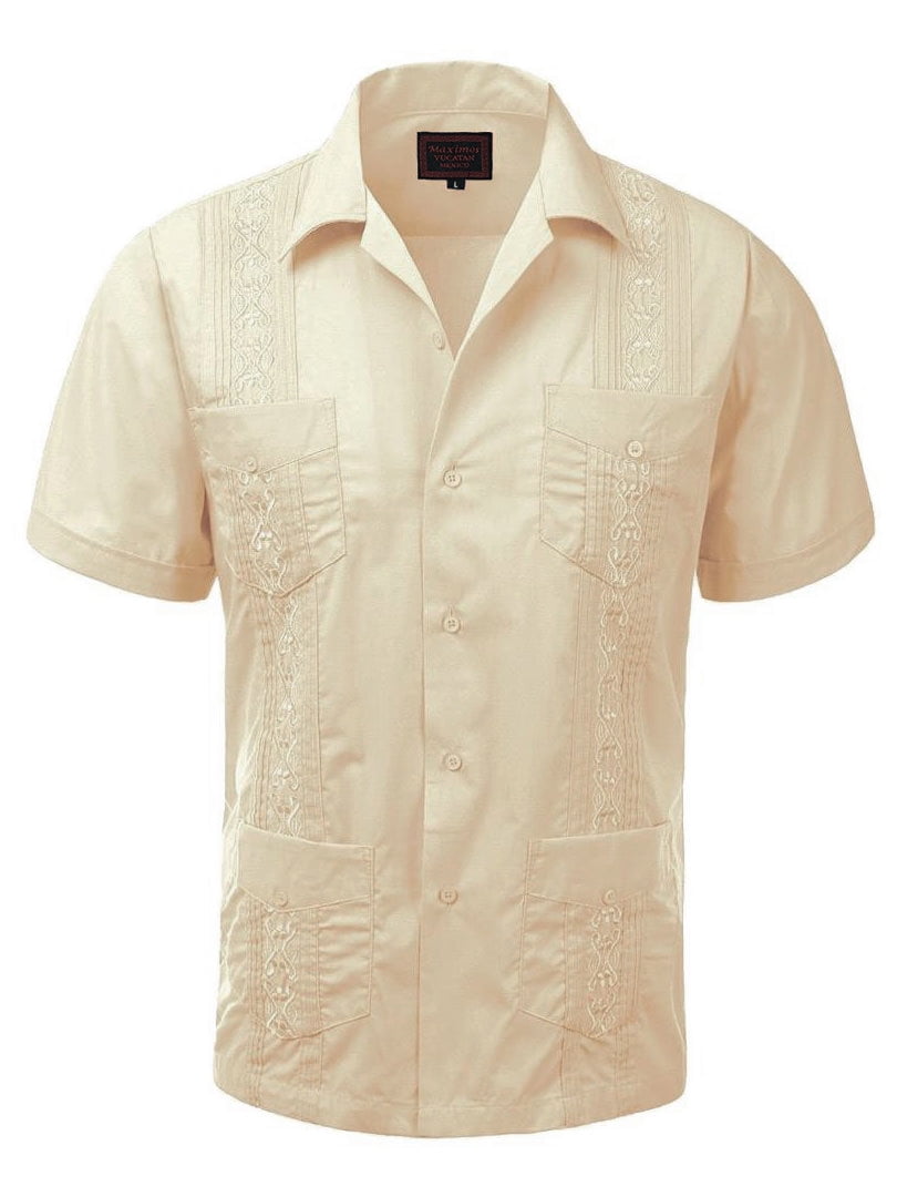 Maximos Guayabera Men's Cuban Shirt, Beach Wedding, Short Sleeve ...