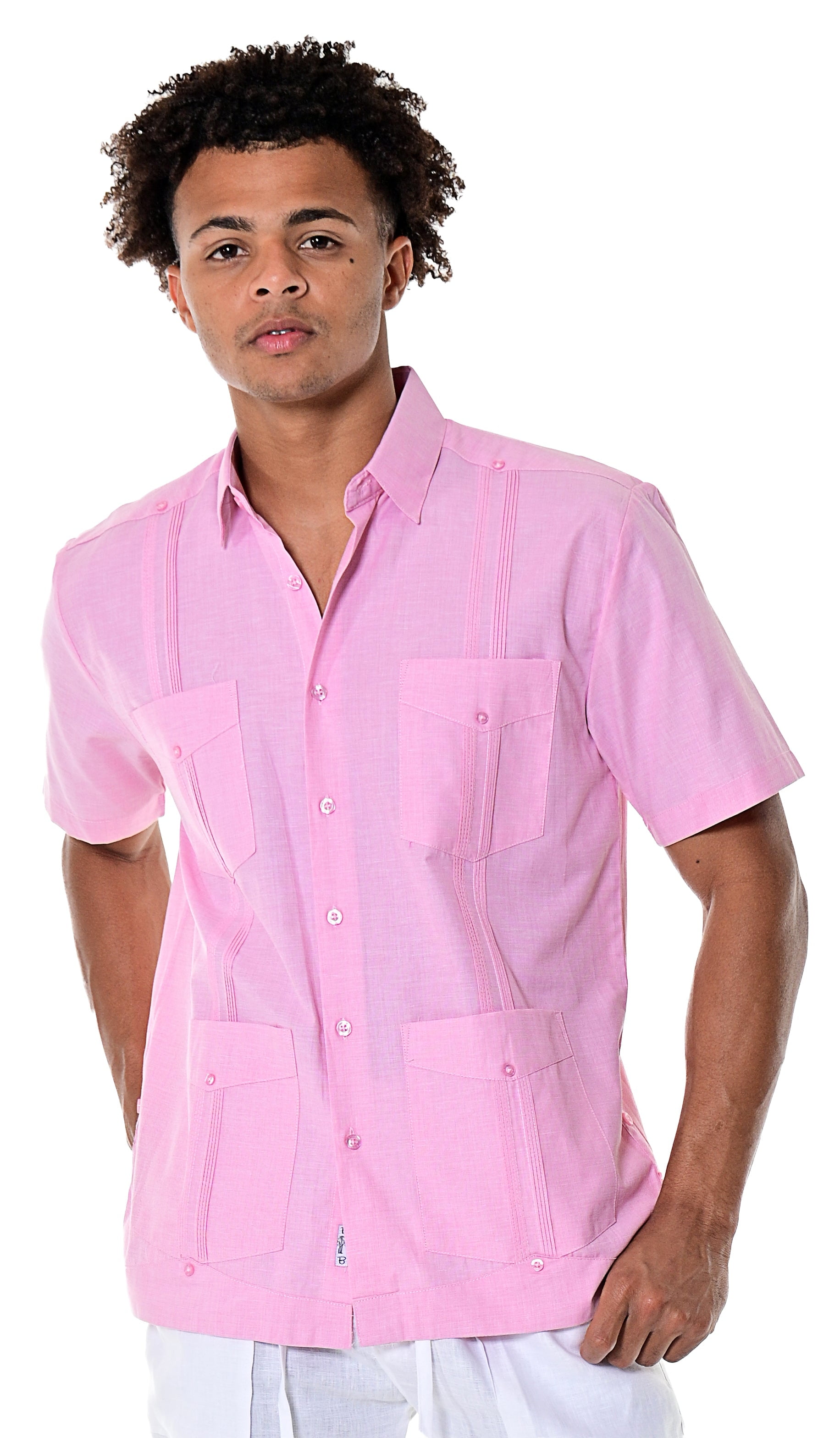 Guayabera Shirt for Men Short Sleeve Traditional 4 Pocket Chacavana ...