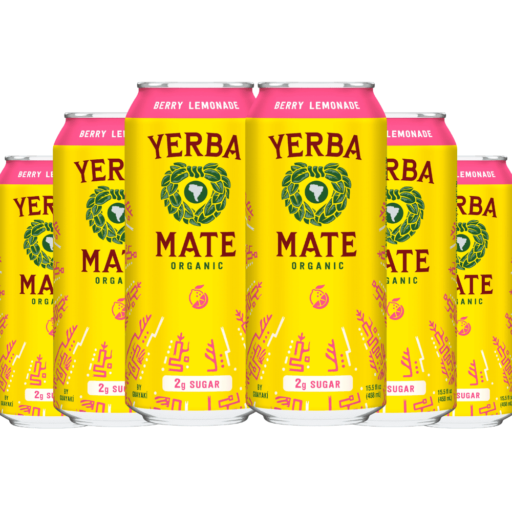 Guayakí Yerba Mate Berry Lemonade, Organic Yerba Mate Energy Drink, 15 ...