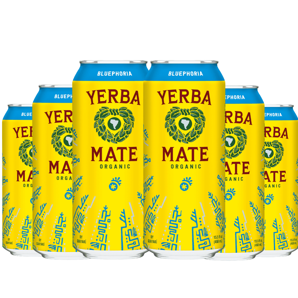 Guayakí Yerba Mate Bluephoria, Organic Yerba Mate Energy Drink, 15.5oz ...