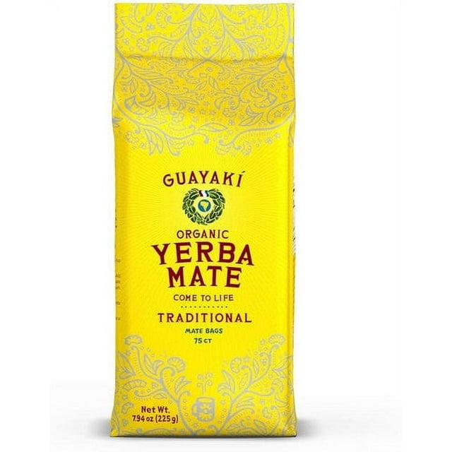 Guayaki Organic Yerba Mate Traditional Mate Bags, 75 count, 225g/7.9 oz ...