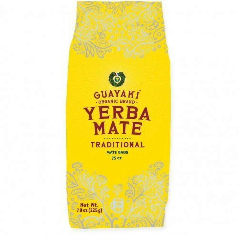 Guayaki Organic Traditional Yerba Mate Tea Bags, 75ct, 225g/7.9oz, USDA ...