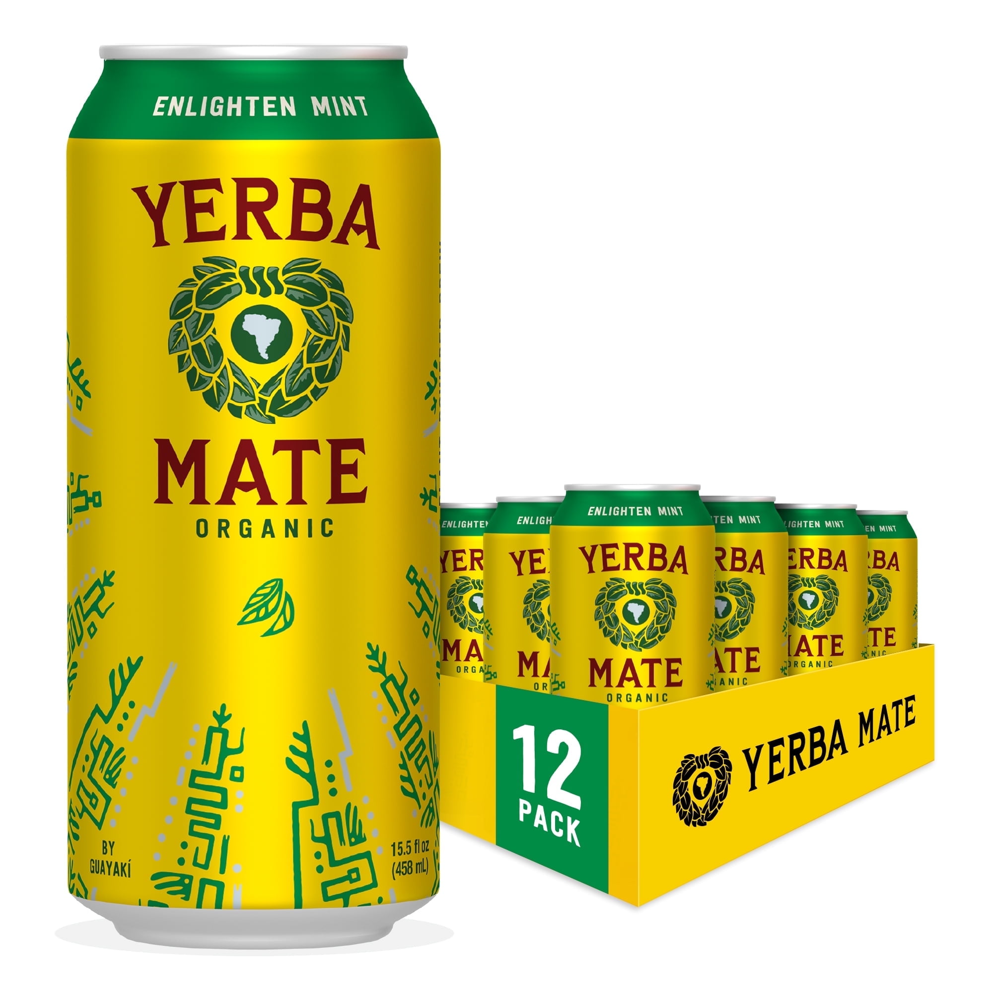 Guayakí Yerba Mate, Organic Energy Drink, Enlighten Mint, 150mg Plant ...