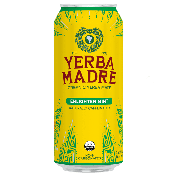 Yerba Madre Organic Yerba Mate Enlighten Mint, 15.5oz Can - Walmart.com