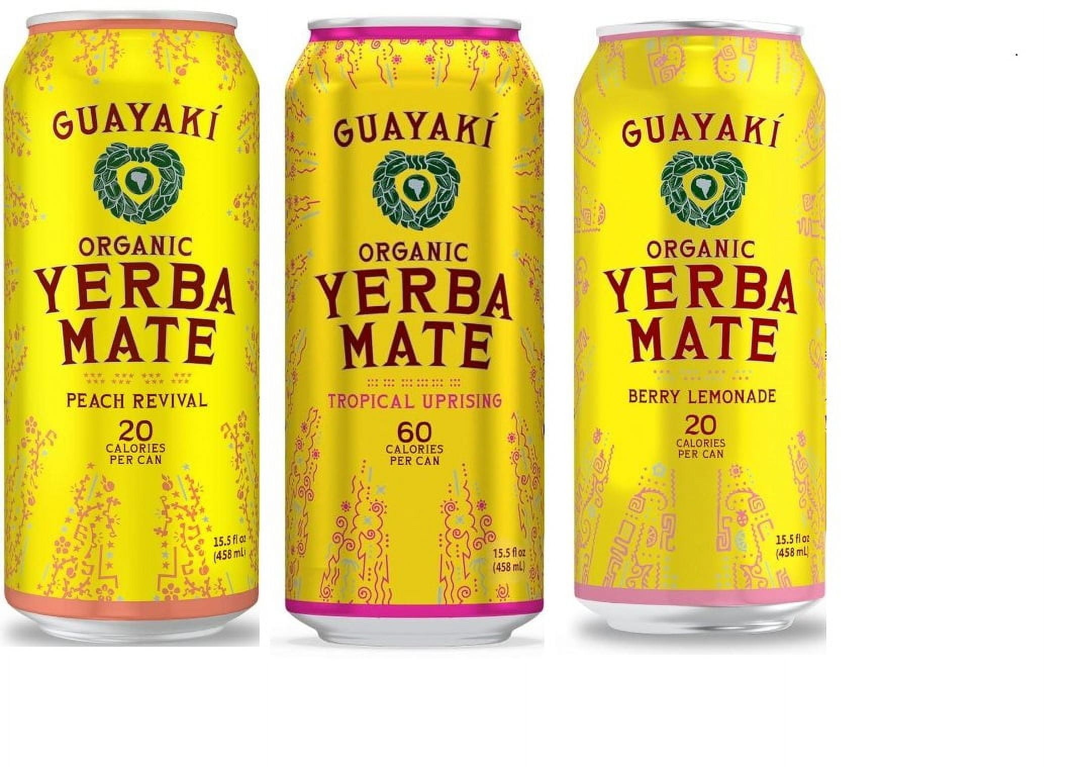 Guayaki Yerba Mate Low Calorie Variety Pack : Tropical Uprising, Peach ...