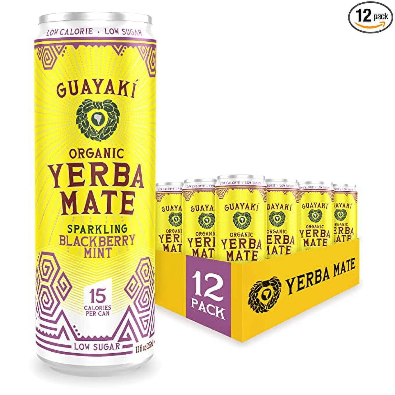 Guayaki Yerba Mate, Organic Sparkling Clean Energy Drink, Blackberry ...