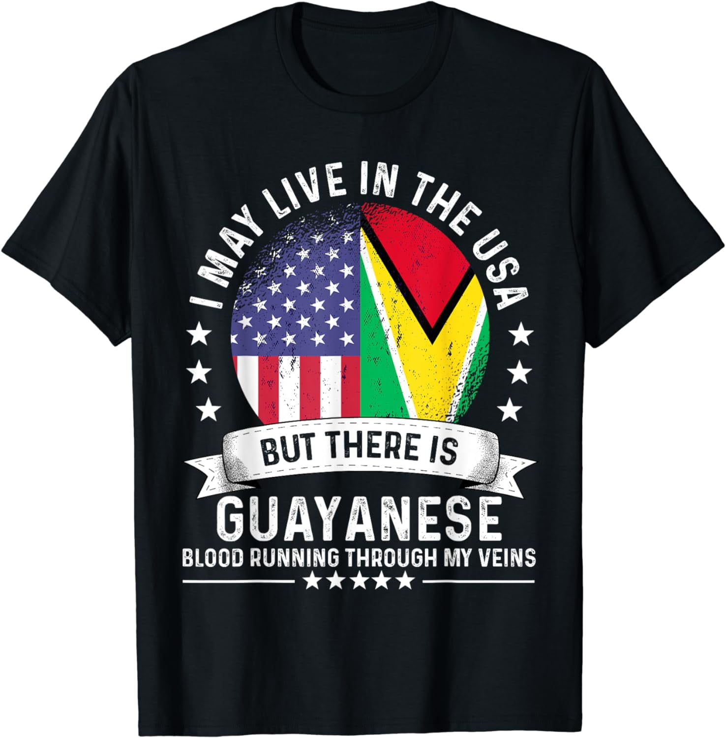 Guayanese American Patriot Grown Country Guyana Flag T-Shirt - Walmart.com