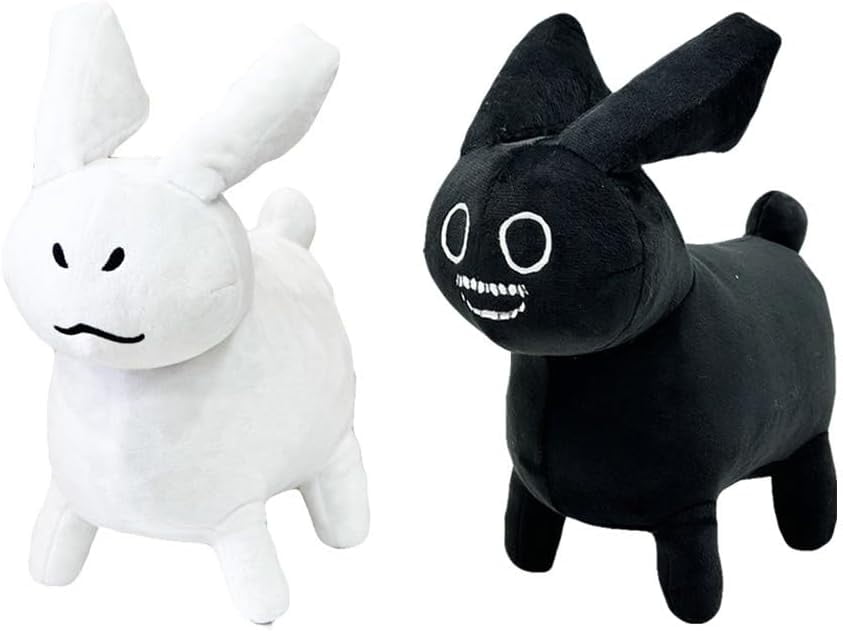 Gubby Plush Collectible Figure, 11.4 Inch Rabbit Bunny Black and White ...