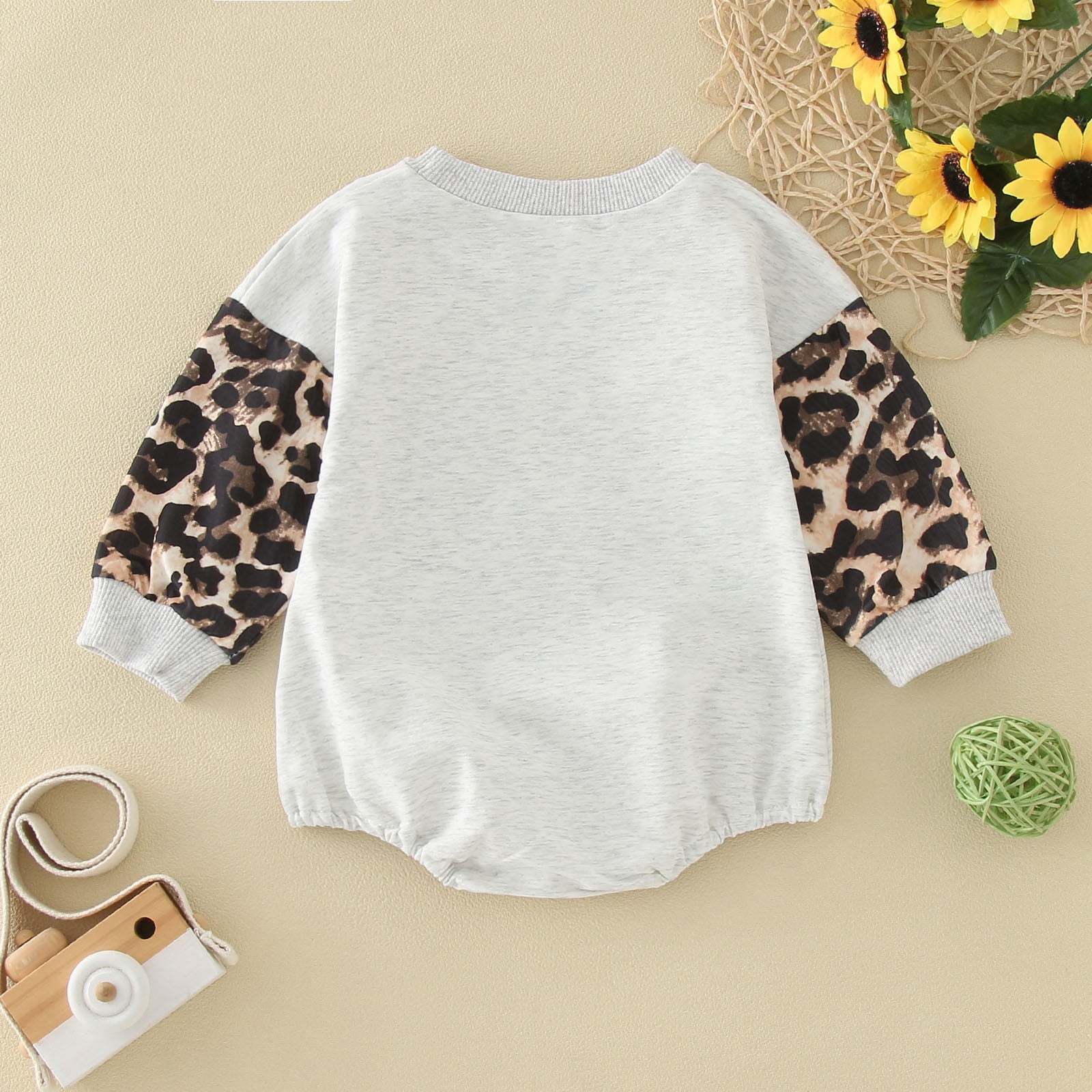 Gubotare Baby Rompers Baby Girl Boy Sweatshirt Romper Solid Color Bubble Checks Textured ...