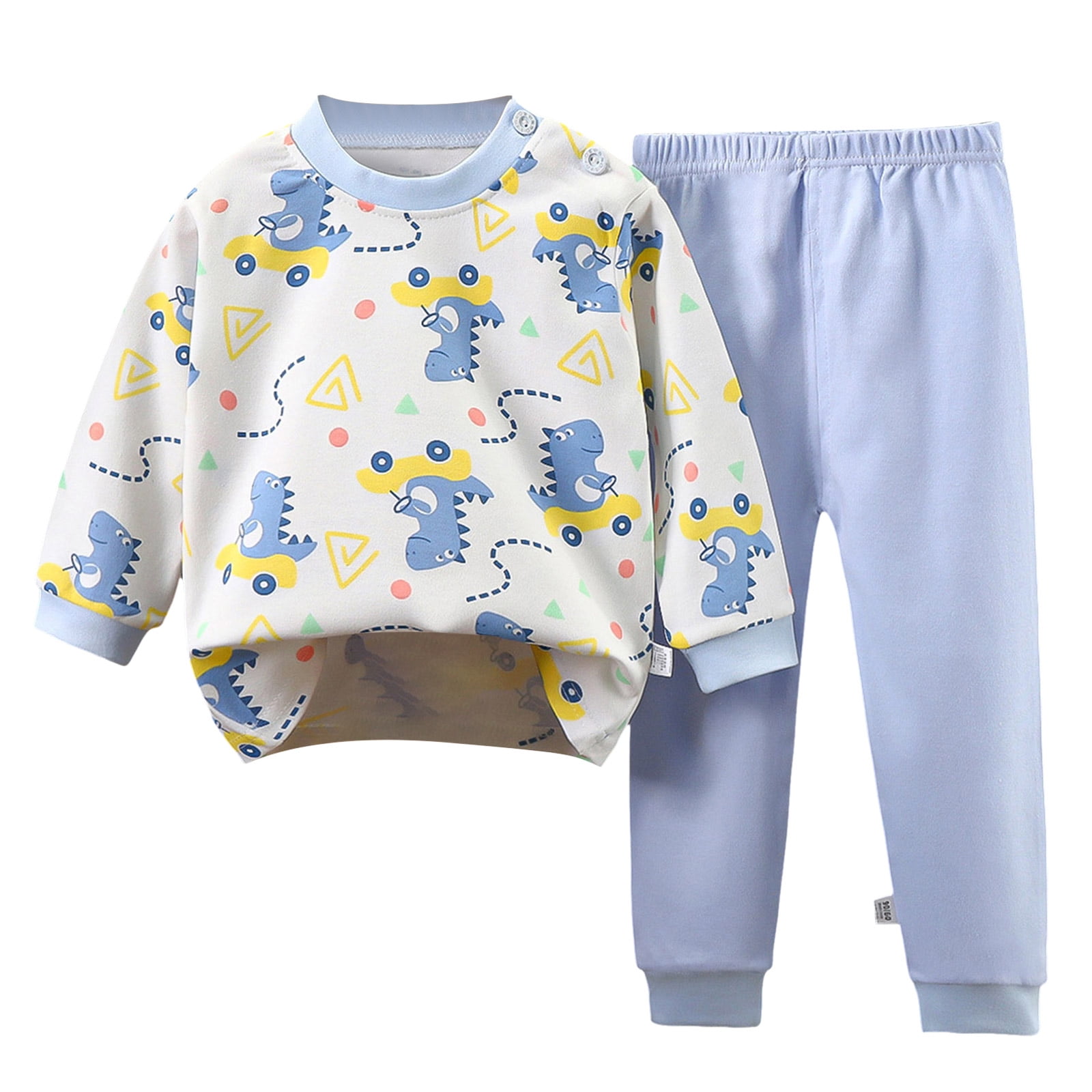 Gubotare Boys Pjs Long Sleeve Little Boys Pajamas Sets Cotton Long sleeve Pjs Size 5T 6T (Light ...
