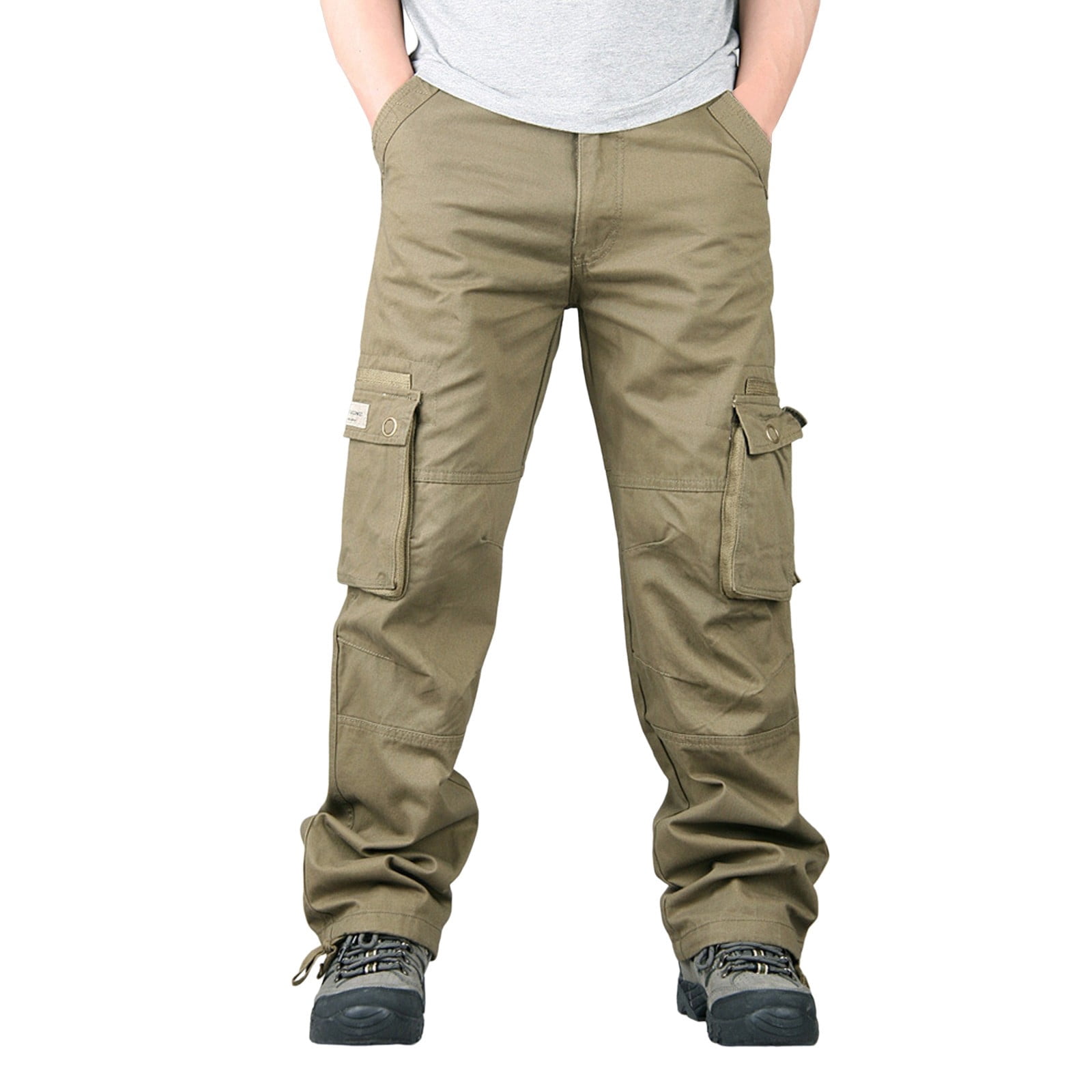 Gubotare Cargo Pants Men Drawstring Men's Straight-Fit Stretch Cargo ...