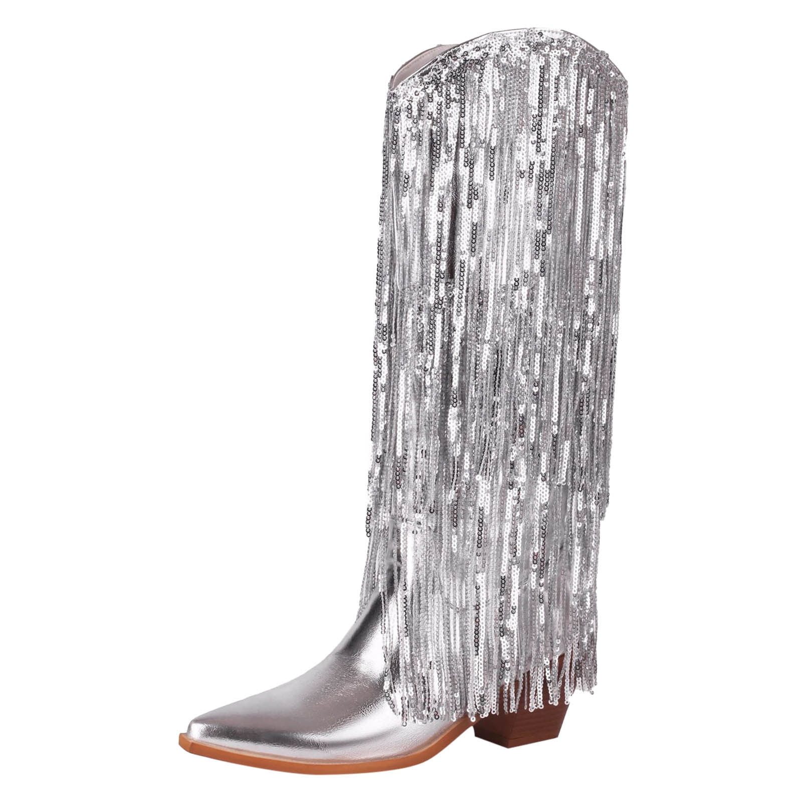 Gubotare Cow Boots for Women Cowboy Boots Print Half Boots Pull on Mid ...