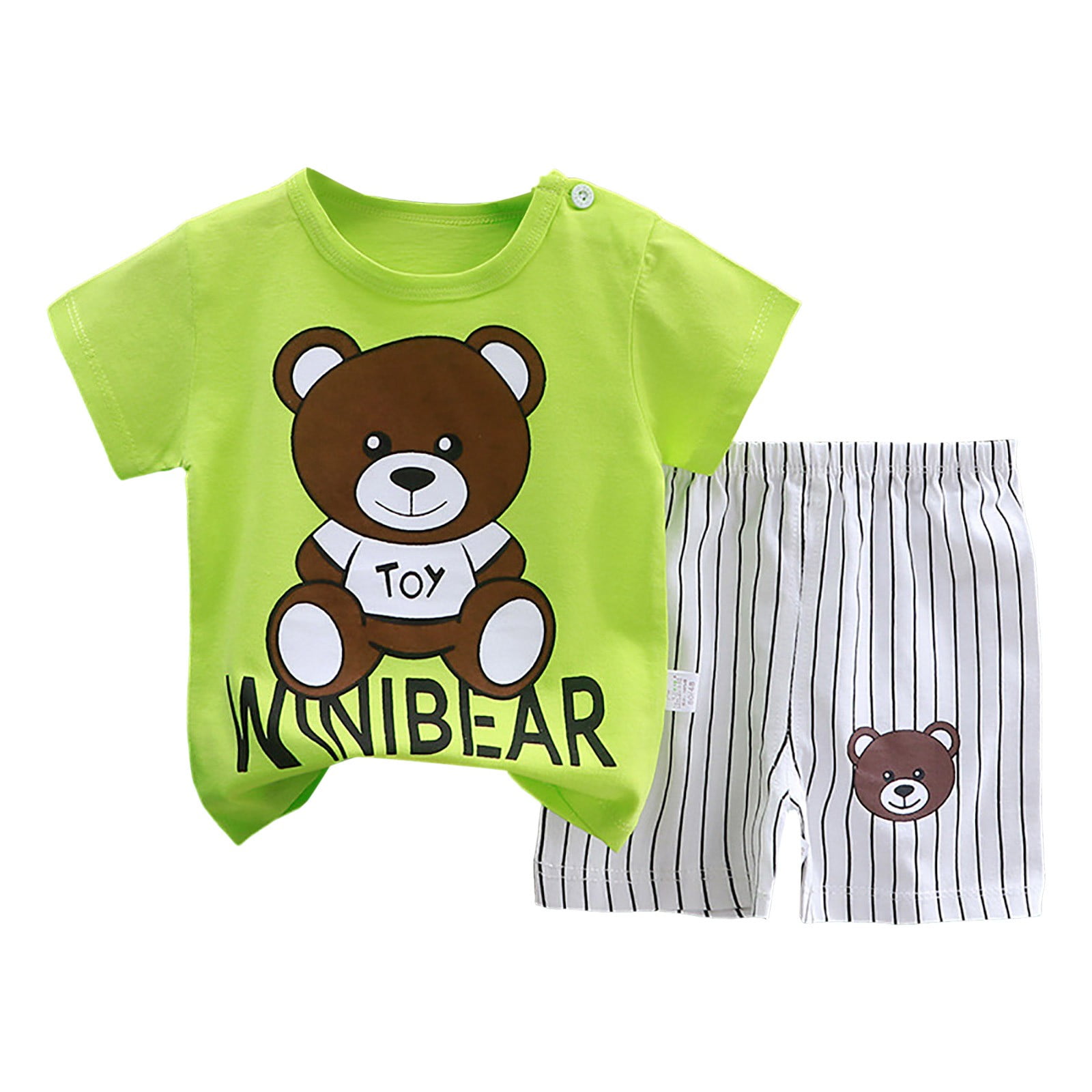 Gubotare Cute Baby Boy Outfits Summer Boys Athletic Shorts and Performance T-Shirt Crew Neck Boy ...