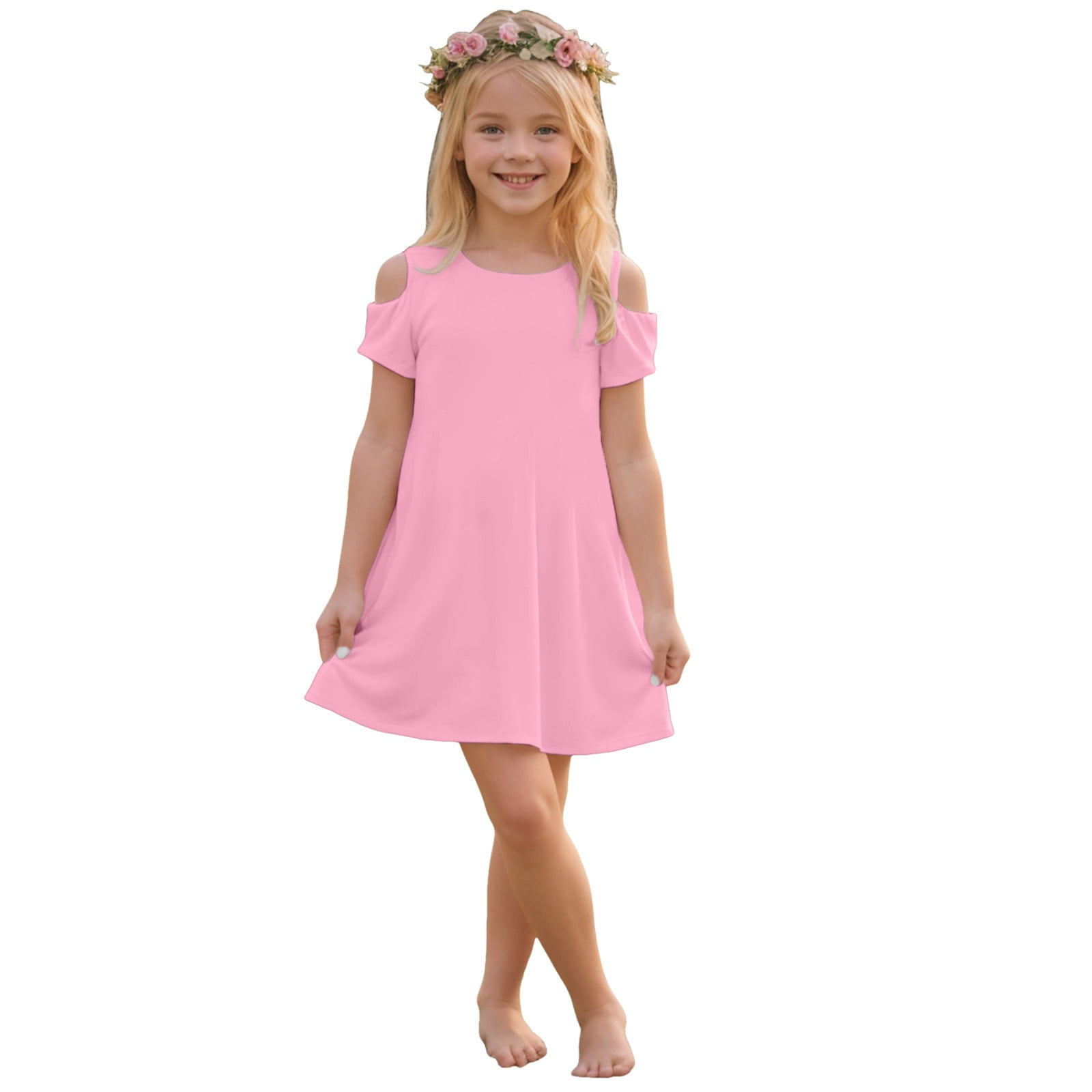 Gubotare Cute Dresses for Teen Girls Girls Short Sleeve Button Up ...