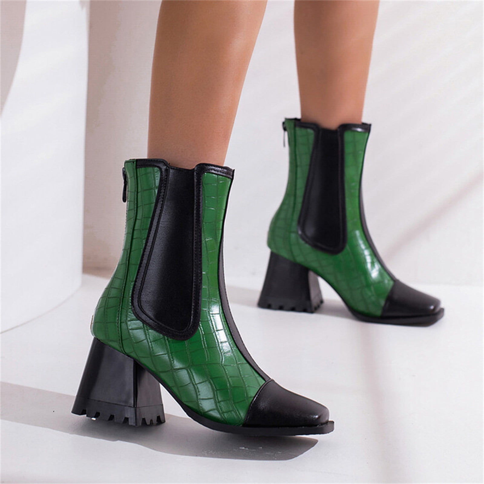 Gubotare Fall Boots for Women Womens High Platform Mid Calf Wedges High ...