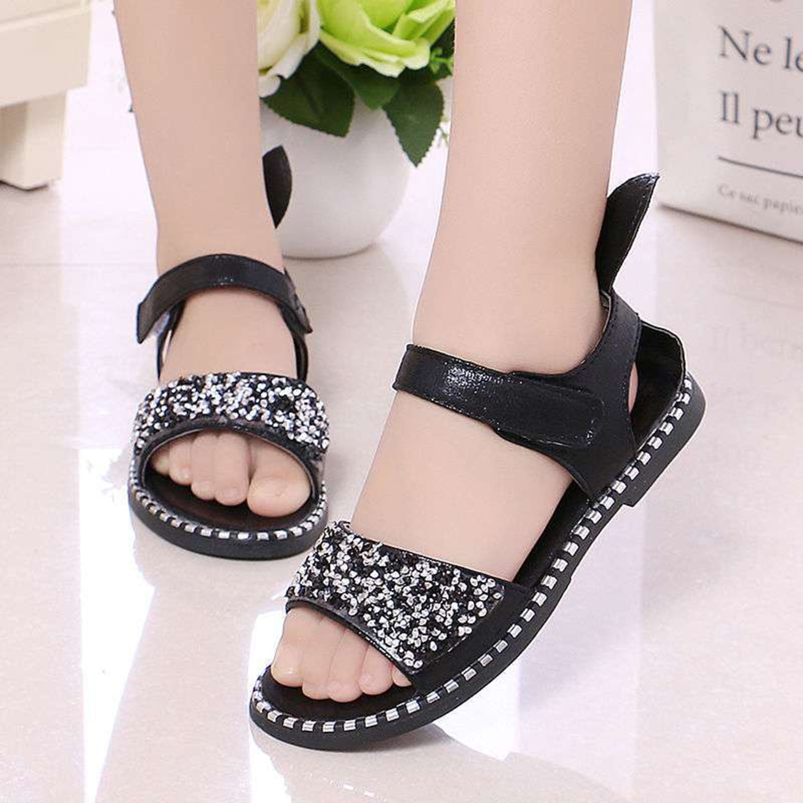 Gubotare Girl Sandals Girls Strappy Summer Sandals Open-Toe Fashion ...