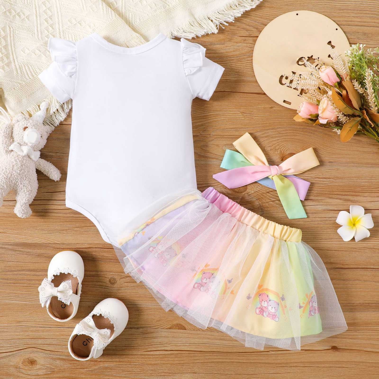 Gubotare Girl Summer Skirt Sets Girls 2 Piece Fashion Tee Shirt and ...