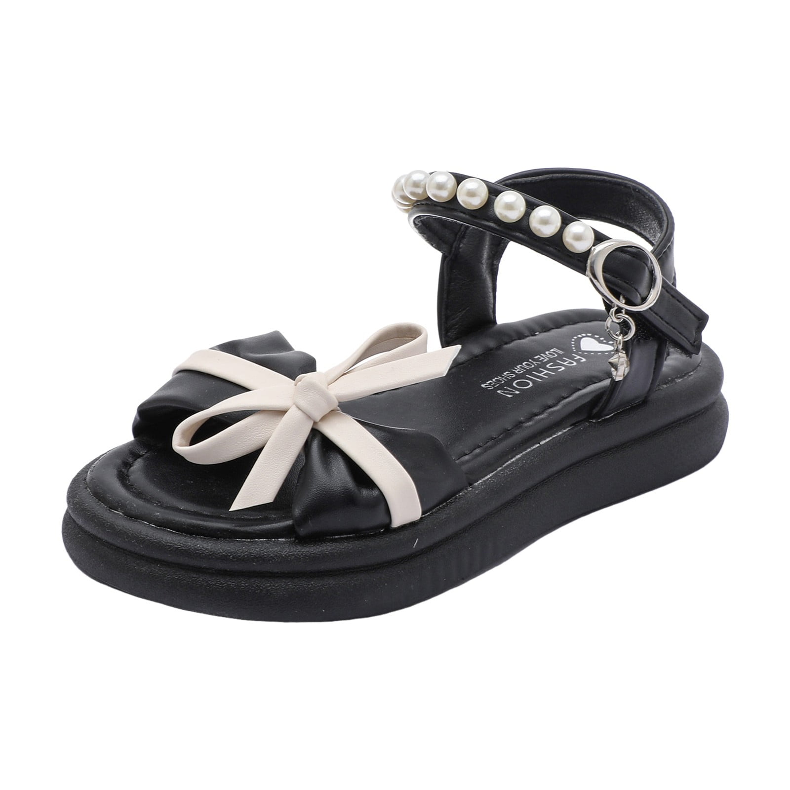 Gubotare Girls Dress Sandals Open Toe Summer Flats Dress Sandals Shoes ...