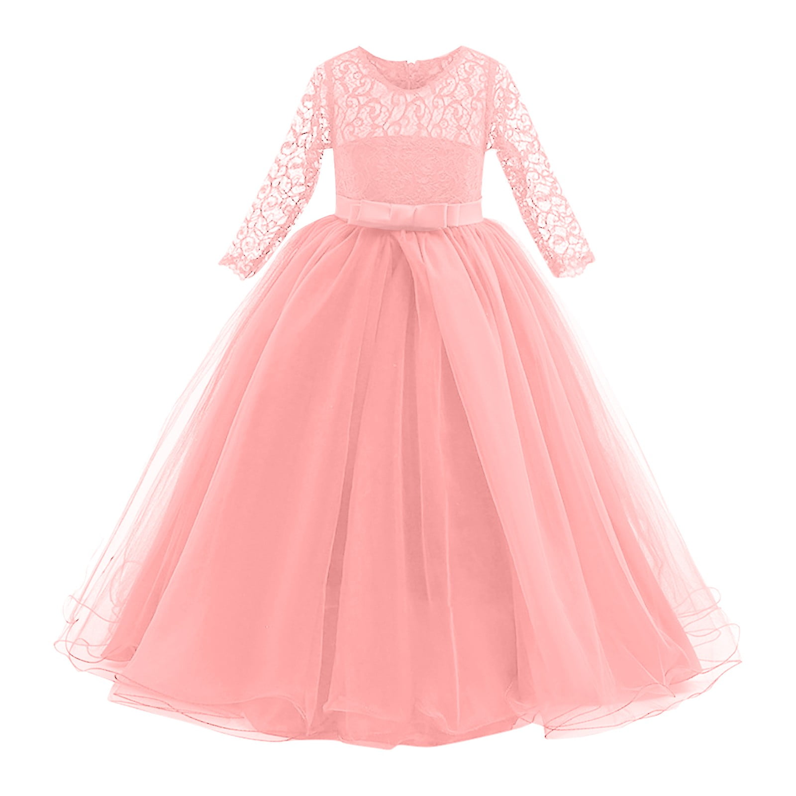 Gubotare Girls Dresses Girls' Long Sleeve Party Dress Round Neckline ...