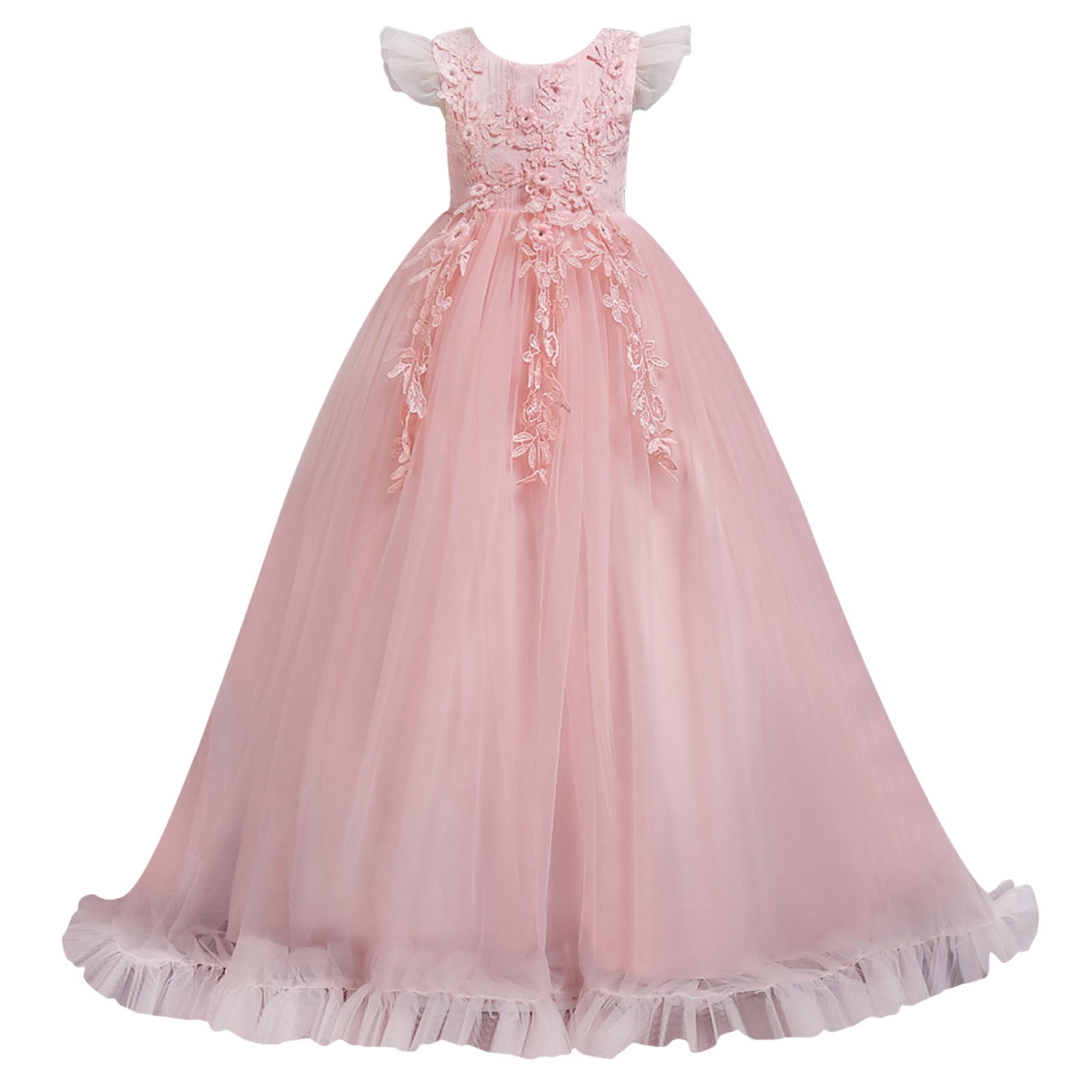 Gubotare Girls Graduation Dress Girls Dresses Flutter Sleeves Swing ...
