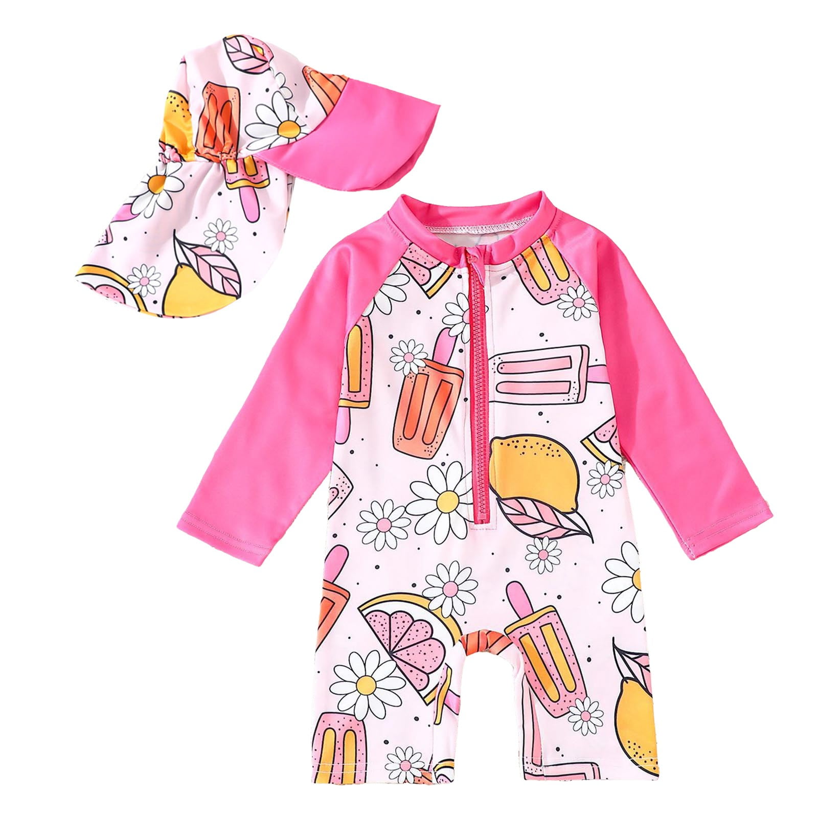 Gubotare Girls Long Sleeve Bathing Suit Long Sleeve Girls Swimsuit ...