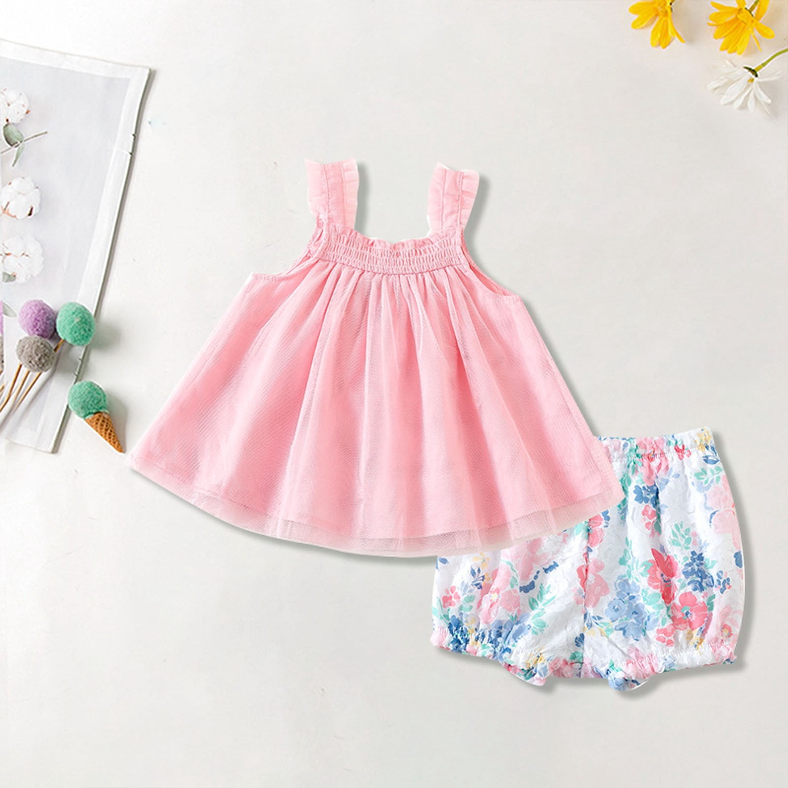 Gubotare Girls Outfits Sets Girls 3 Piece Shirt Fashion Tank Top and ...