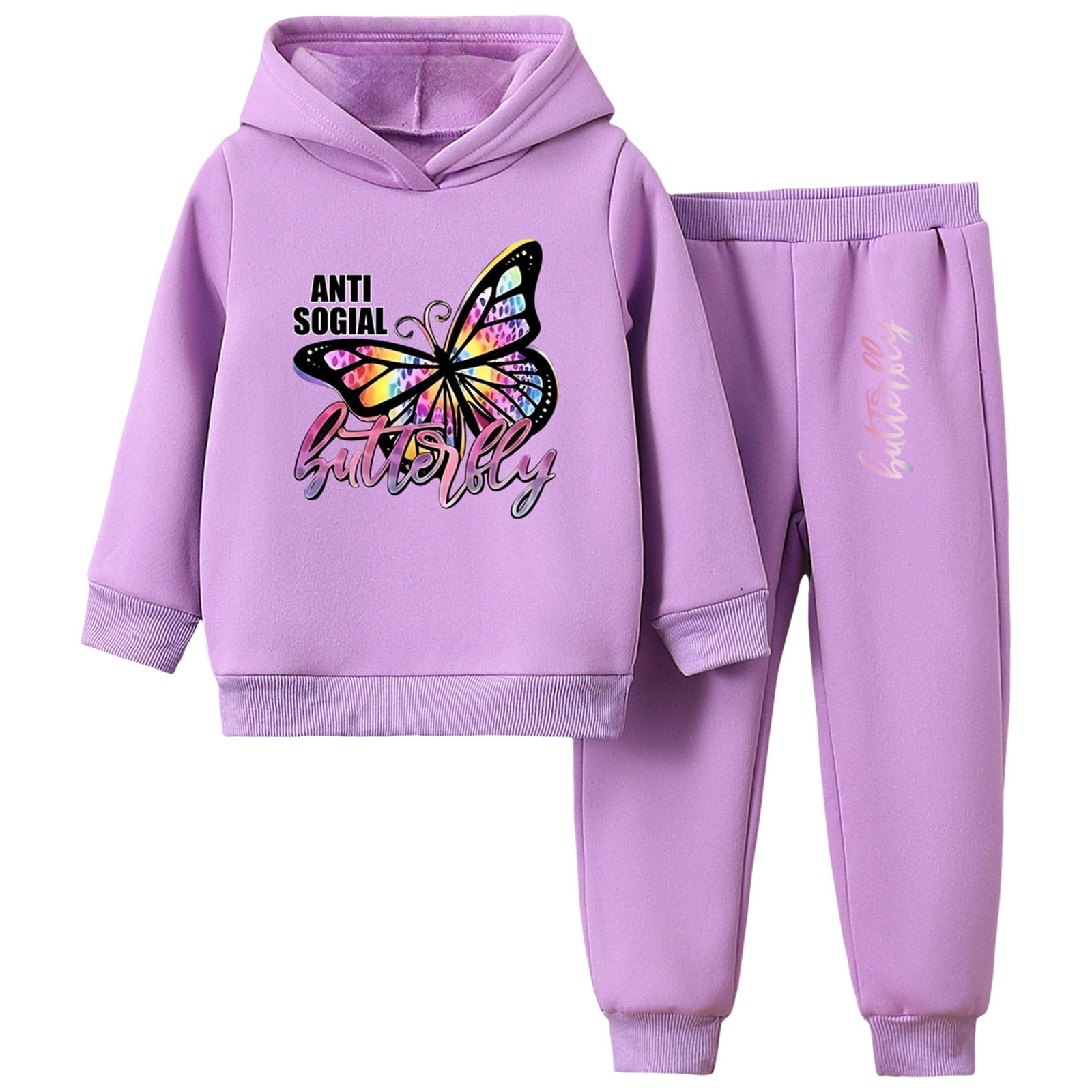 Gubotare Girls Outfits Sets Girls Graphic Jogging Suits Sweatsuits 2 ...