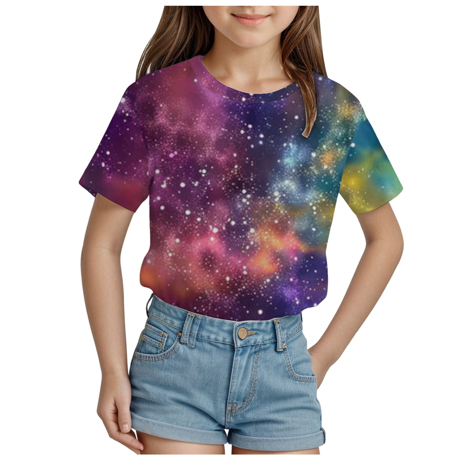 Gubotare Girls Shirt Girls Summer T Shirts Casual Cap Sleeve Crewneck ...