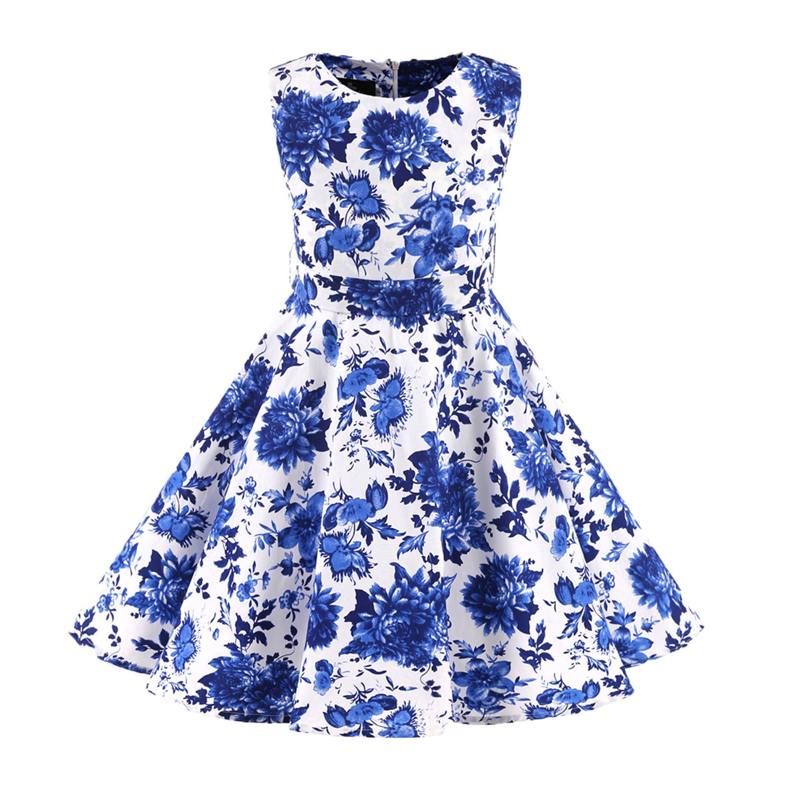 Gubotare Girls' Sleeveless Party Dress Fit Flare Silhouette Round ...