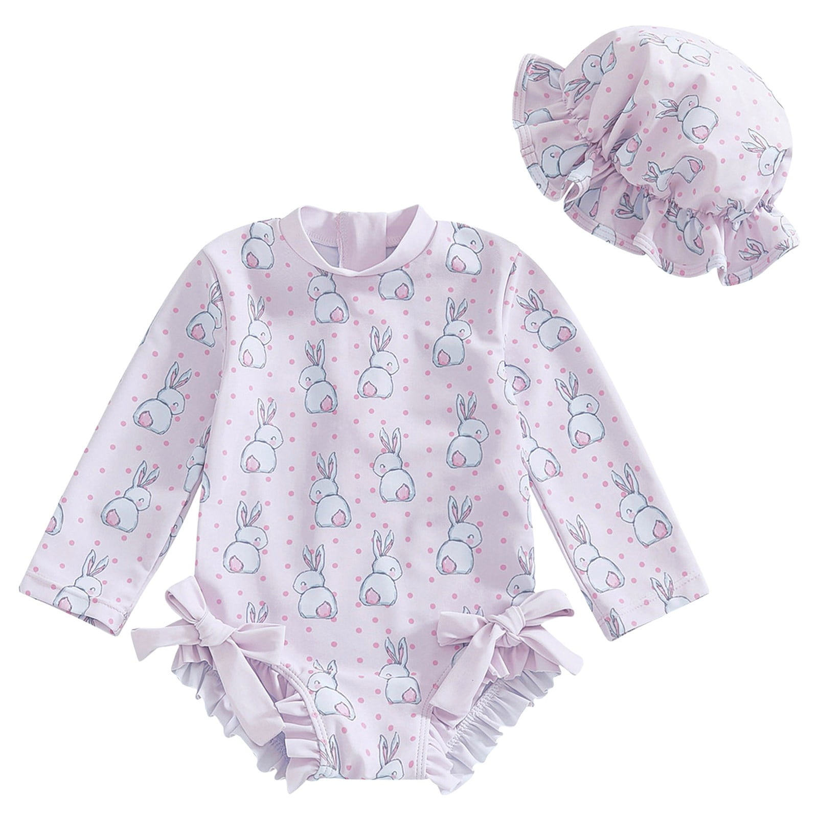 Gubotare Girls' Swimwear Long Sleeve Girls Swimsuit - Rash Guard One ...