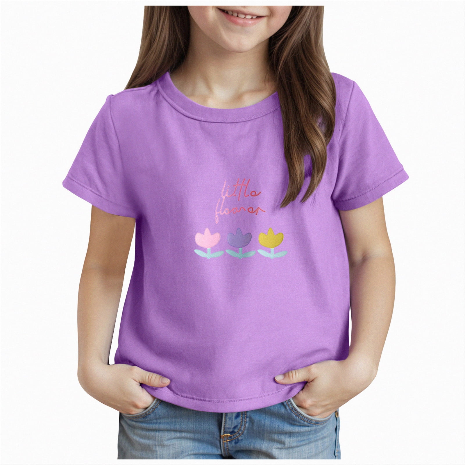 Gubotare Girls T Shirts Graphic Tees Baby & Toddler Girl Tees Short ...