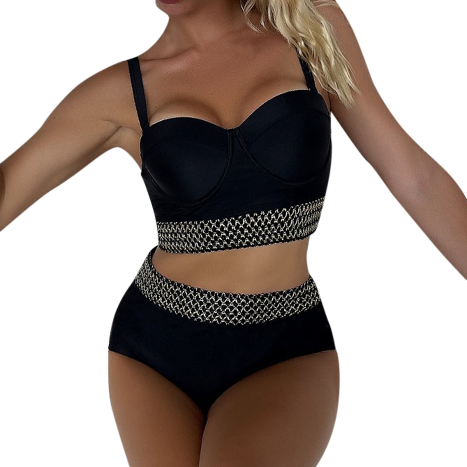 Gubotare High Waist Bikini Set Sexy Push up Cropped Swimsuit Women Swimwear 2024 Swim Bath Suit ...